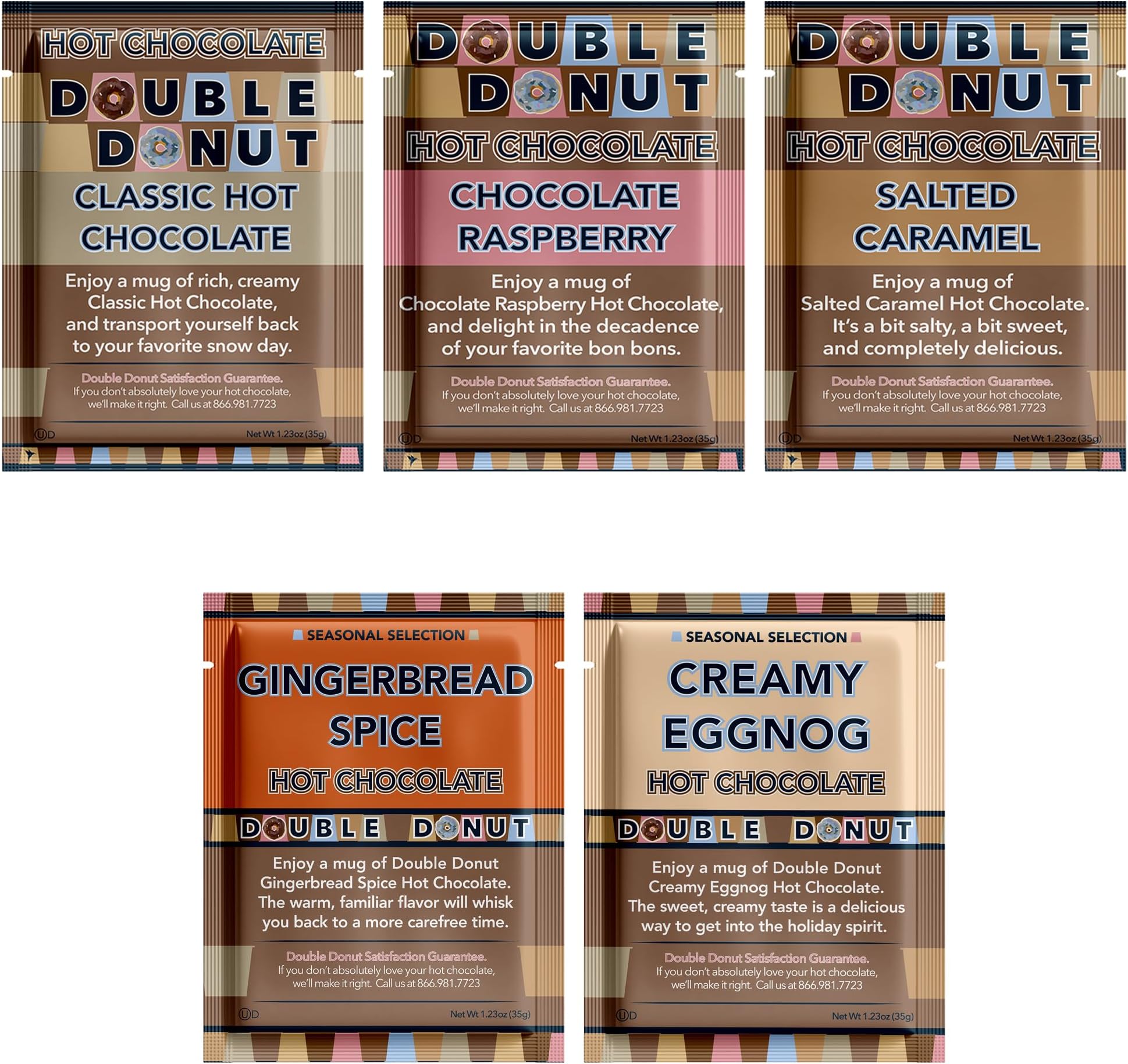 Amazon.com: Double Donut Flavored Hot Chocolate Packets Variety Pack,18 ...