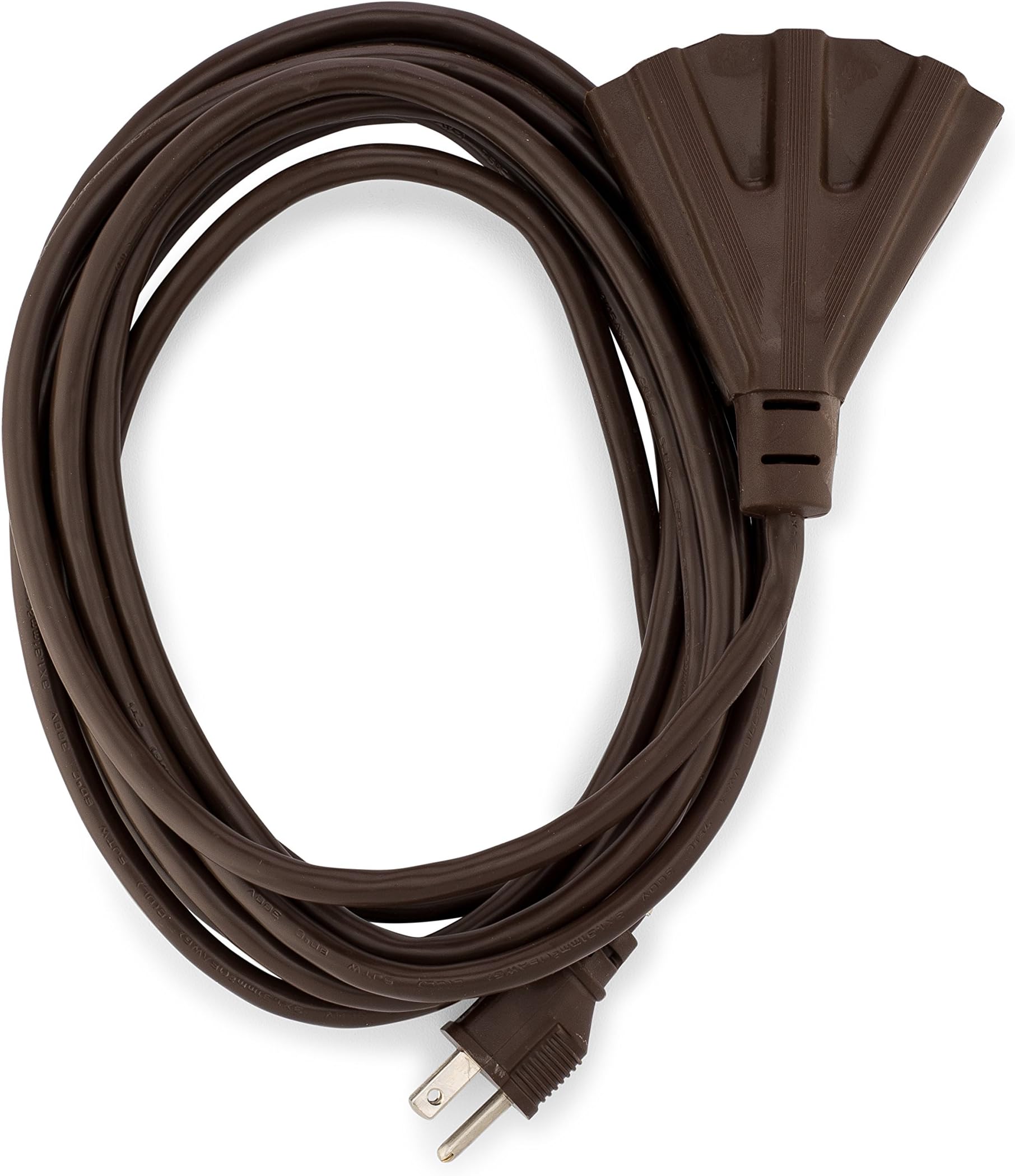 Holiday Lighting Outlet 15-Foot Brown Extension Cord, 3-Prong Indoor ...