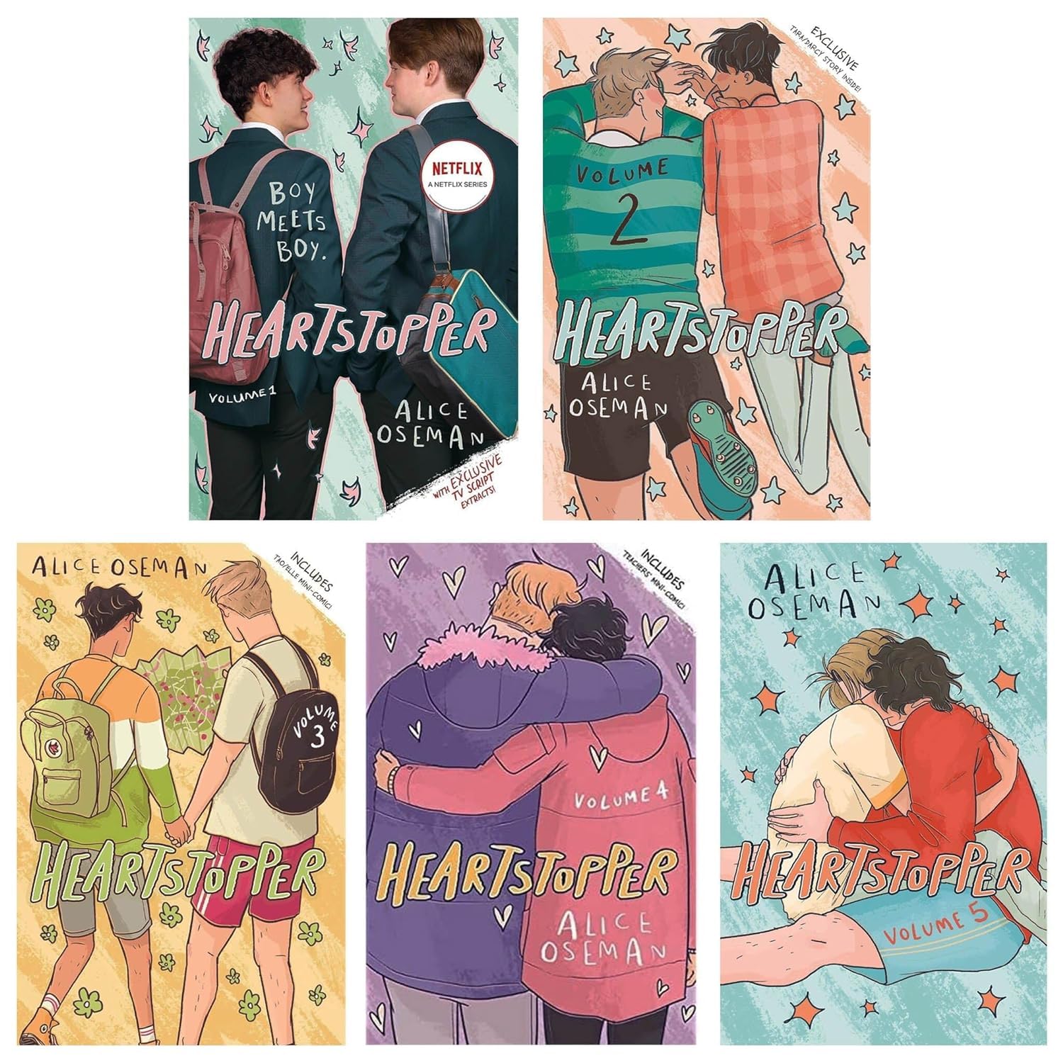 Heartstopper Series (Volumes 1-5) Books Collection Set By Alice Oseman ...