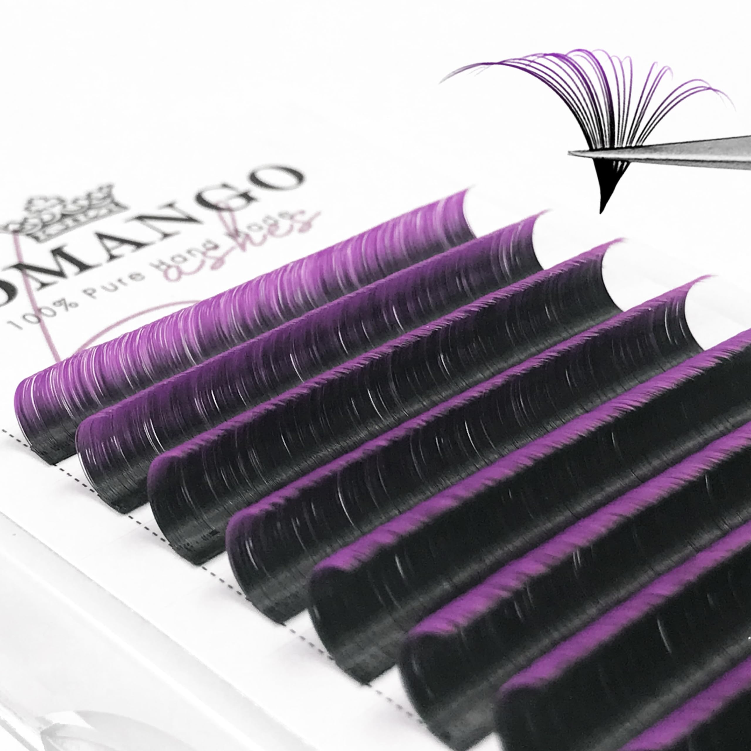 Amazon.com: Purple Ombre Colored Lash Extension 0.07 D Curl 8-14mm Mix ...