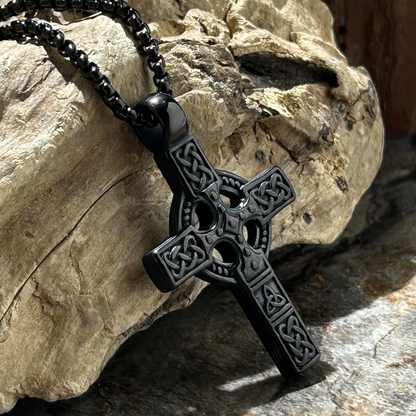 Snapklik.com : Bahamut Celtic Knot Triquetra Cross Pendant Necklace For ...