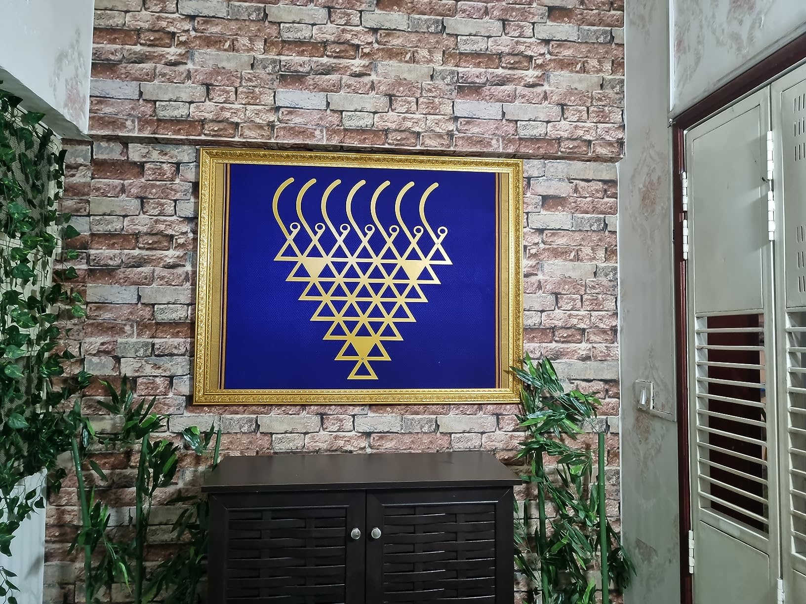 Buy Saraswati Yantra Metal Wall Art (12 Inches) Gold Powder Coated Gold ...