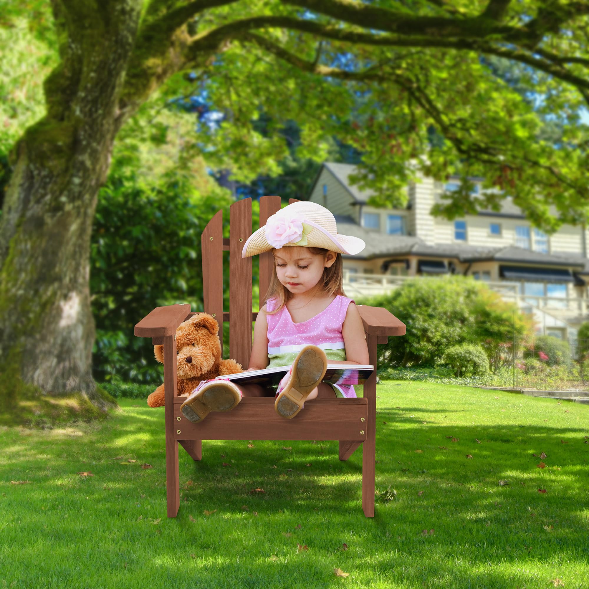 Snapklik.com : Casafield Childrens Adirondack Chair, Cedar Wood Outdoor ...