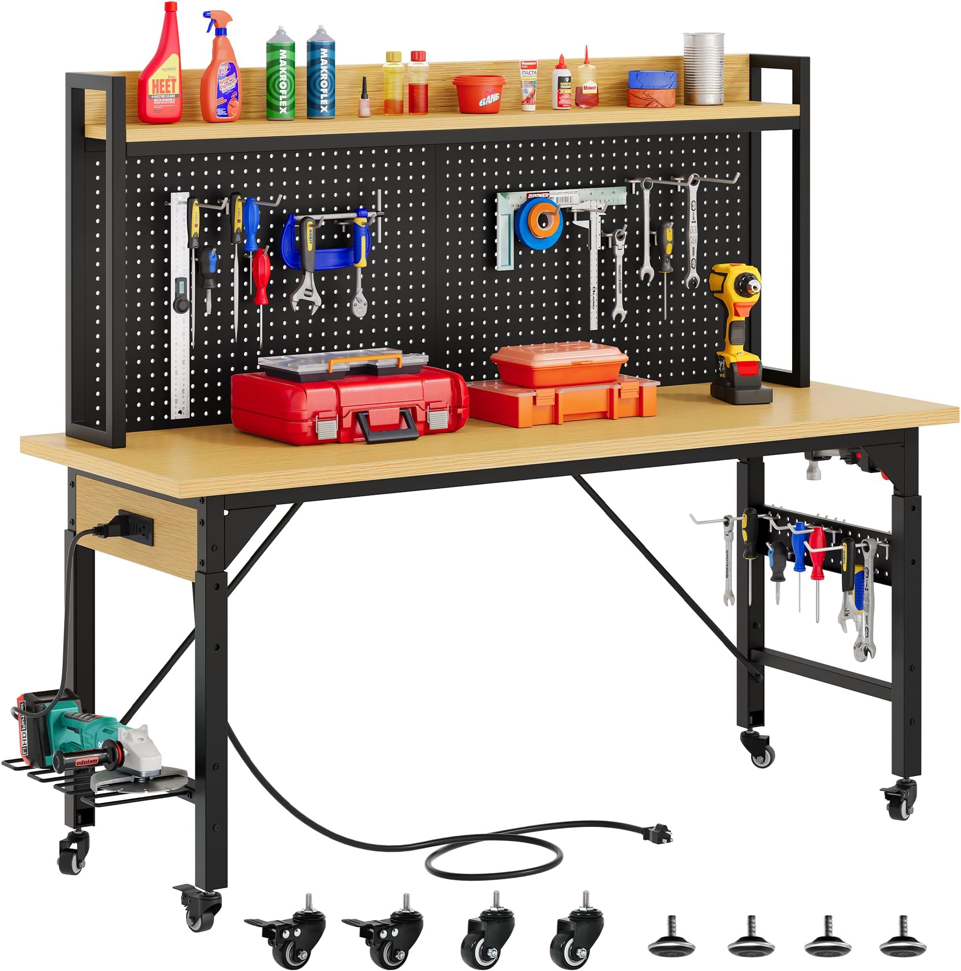 WEN WB4723 48-Inch Workbench with Power Outlets and Light - Amazon.com