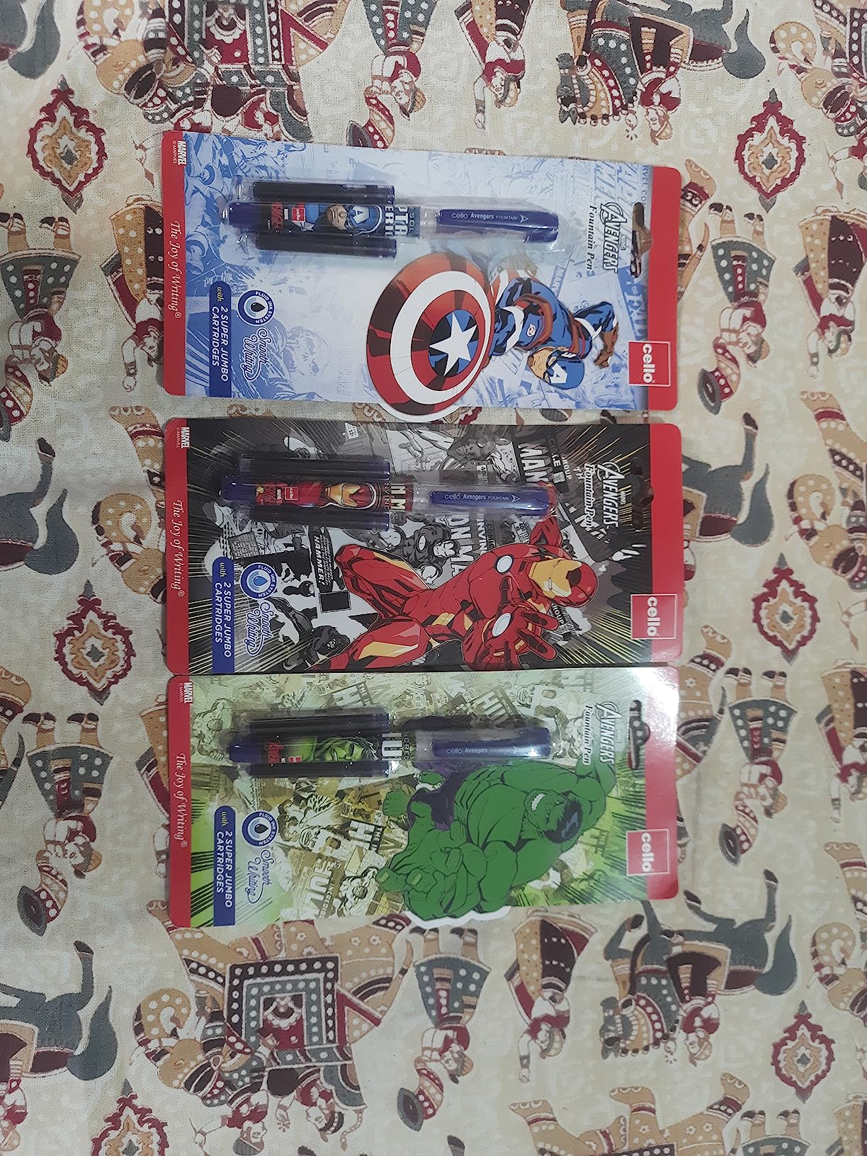 Cello Avengers Fountain Pen - 3 Pen Combo - Spiderman, Hulk, Captain ...
