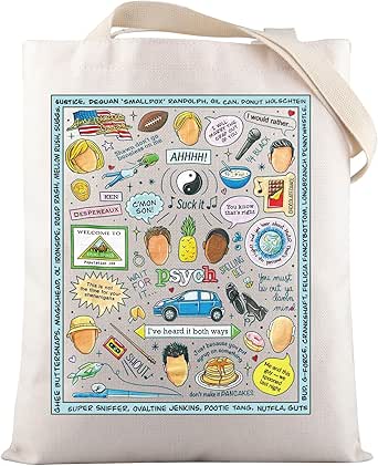 Amazon.com: VAMSII Gus And Shawn Pinapple Fans Gift Psych TV Show Tote ...
