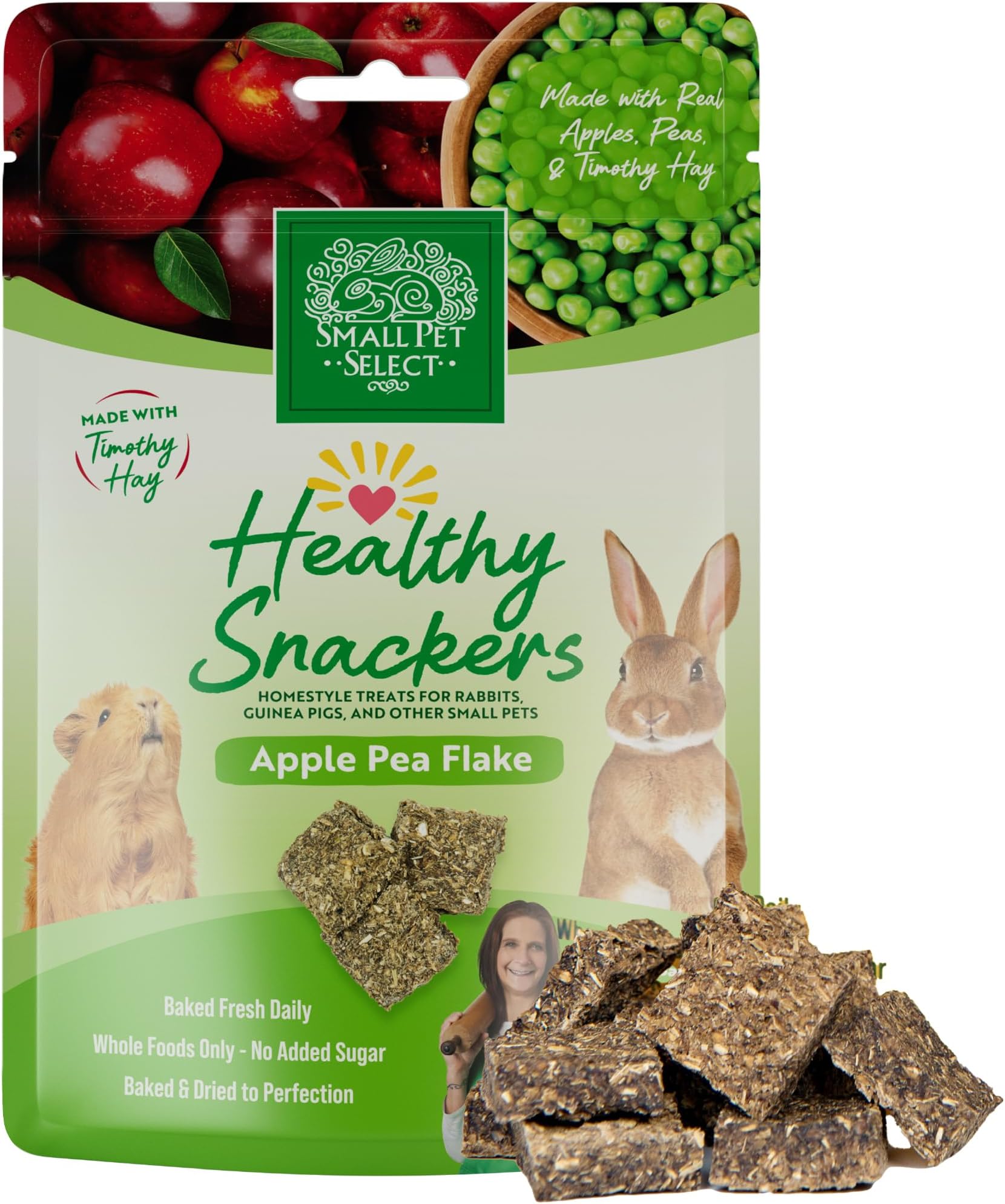 Amazon.com : Small Pet Select - Healthy Snackers - Apple Pea Flake, 2 ...