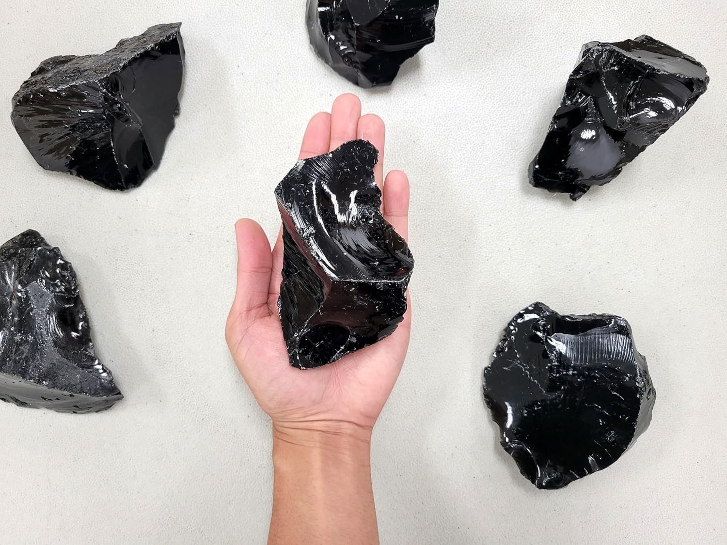 Amazon.com: Raw Black Obsidian Crystal Stone Chunk Large Piece Healing ...