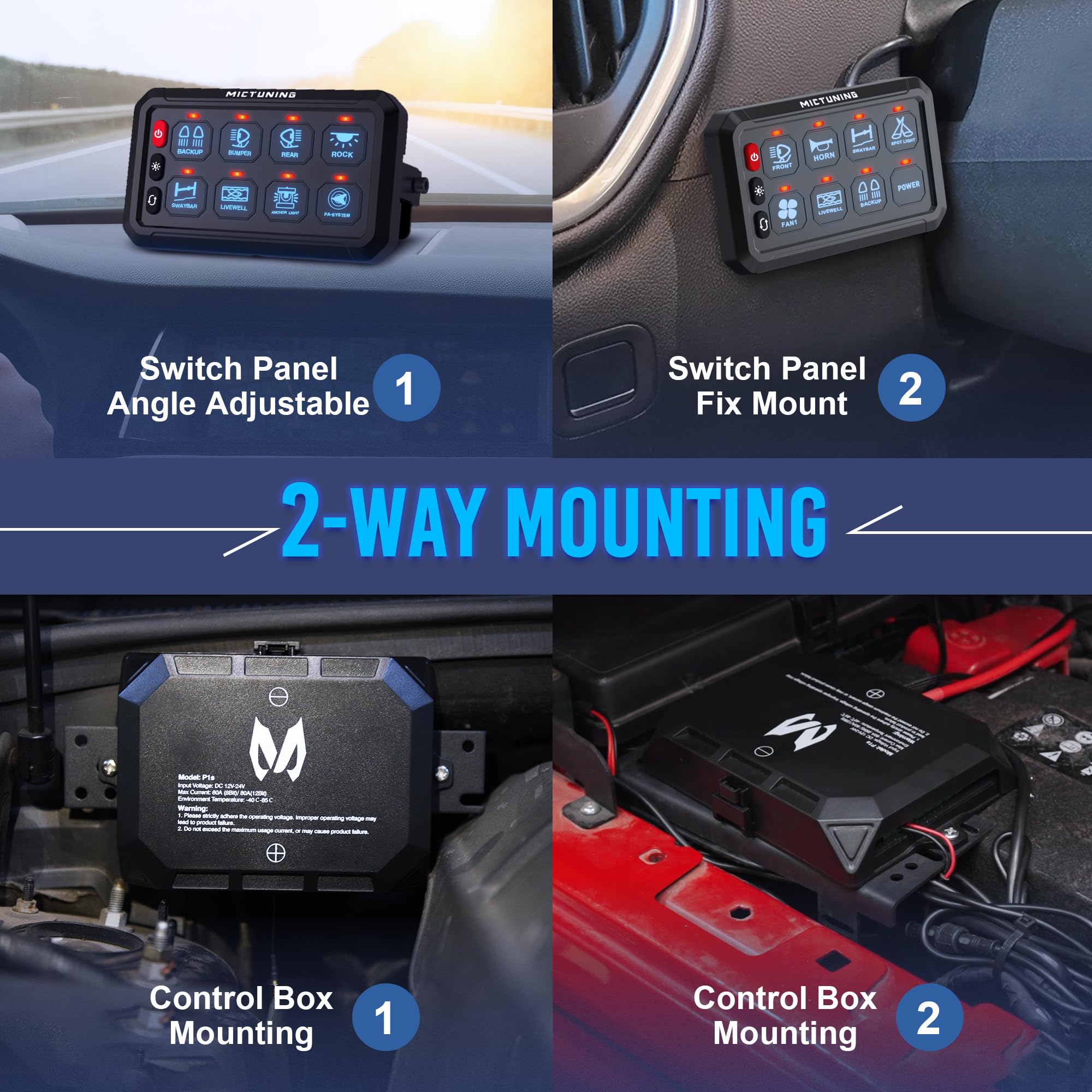 Snapklik.com : MICTUNING 8 Gang Switch Panel P1S B08X High Power ...