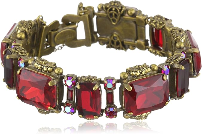 Amazon.com: Sorrelli "Ruby Cocktail" Elegant Bold Red and Gold Cut ...