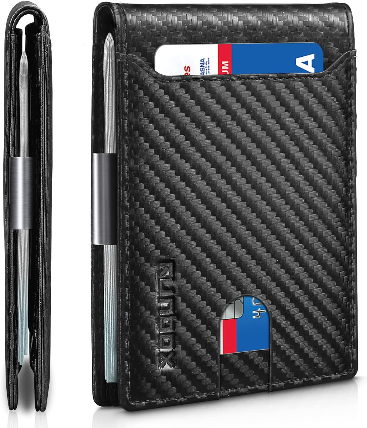 Amazon.com: RUNBOX Slim Wallet for Men Billfold and Money Clip Wallet ...