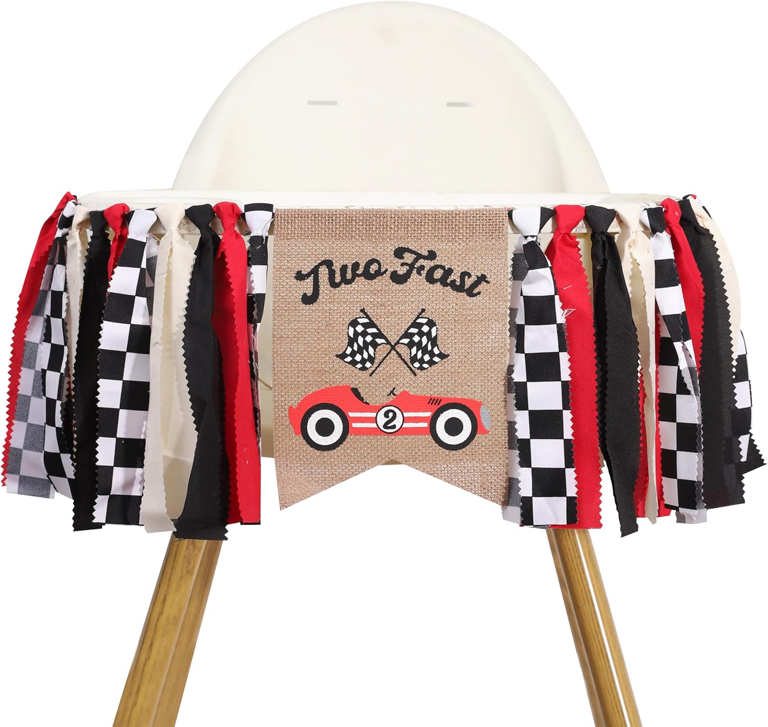 Amazon.com: Two Fast Birthday High Chair Banner - Race Car 2nd Birthday ...