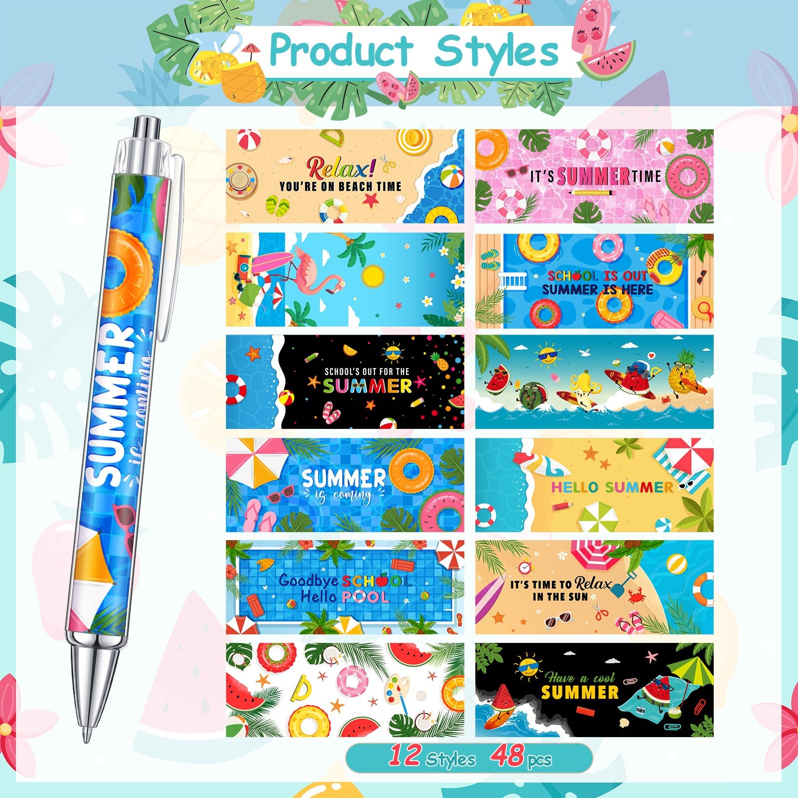 Snapklik.com : 48 Pcs Graduation Ballpoint Pens Bulk Summer Graduation ...