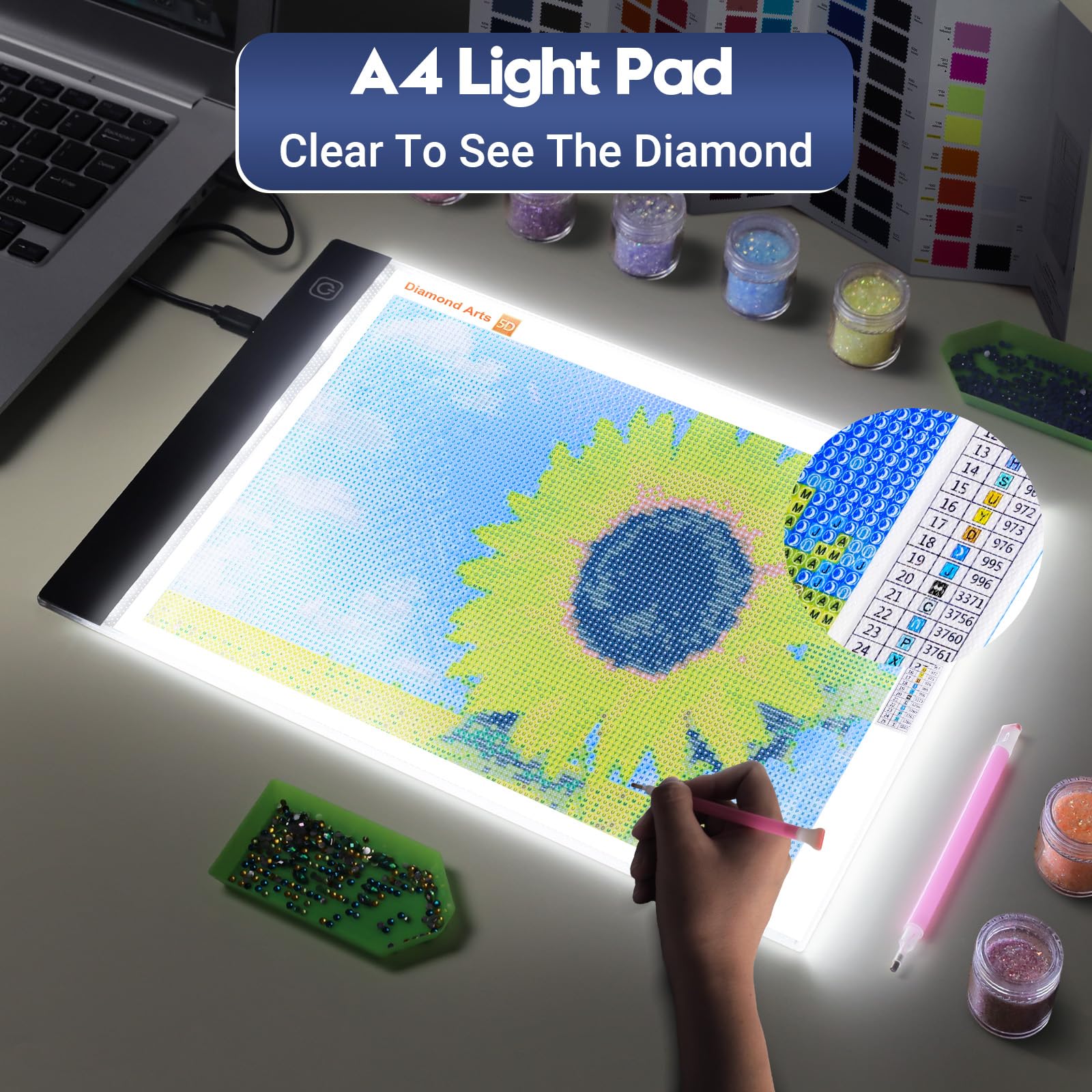 Snapklik.com : A4 Diamond Art Light Board, Ultra-Thin Light Pad For ...