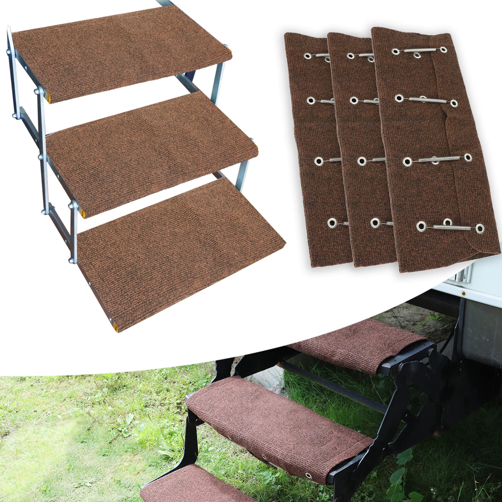 Amazon.com: BLACKHORSE-RACING RV Steps Covers Rugs 3 Pack, 23 Inch Wide ...