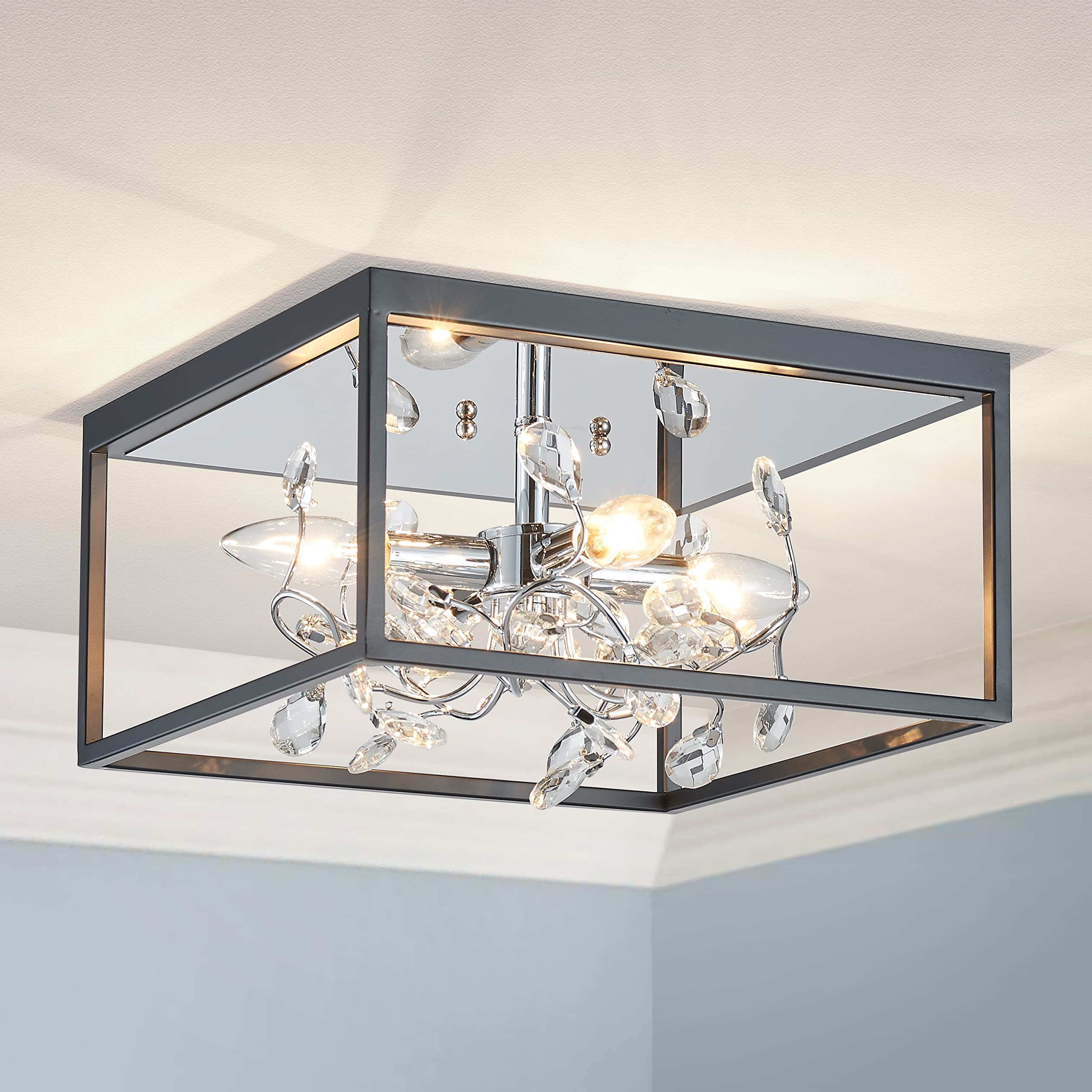 AGV LIGHTING CL044C Crystal Ceiling Light Fixture, Modern Flush Light ...