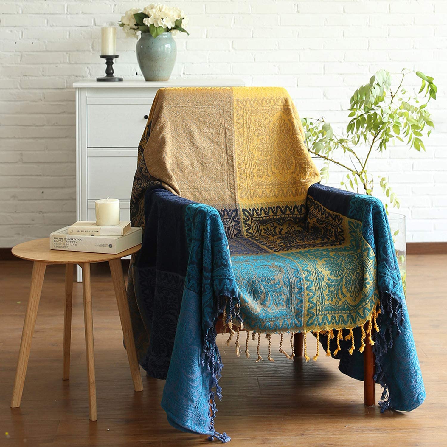 Amazon.com: CR Bohemian Tribal Throws Blankets Reversible Colorful Red ...