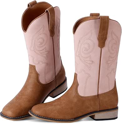 Amazon.com: RLW Kids Cowboy Boots for Boys Girls Western Square Toe ...