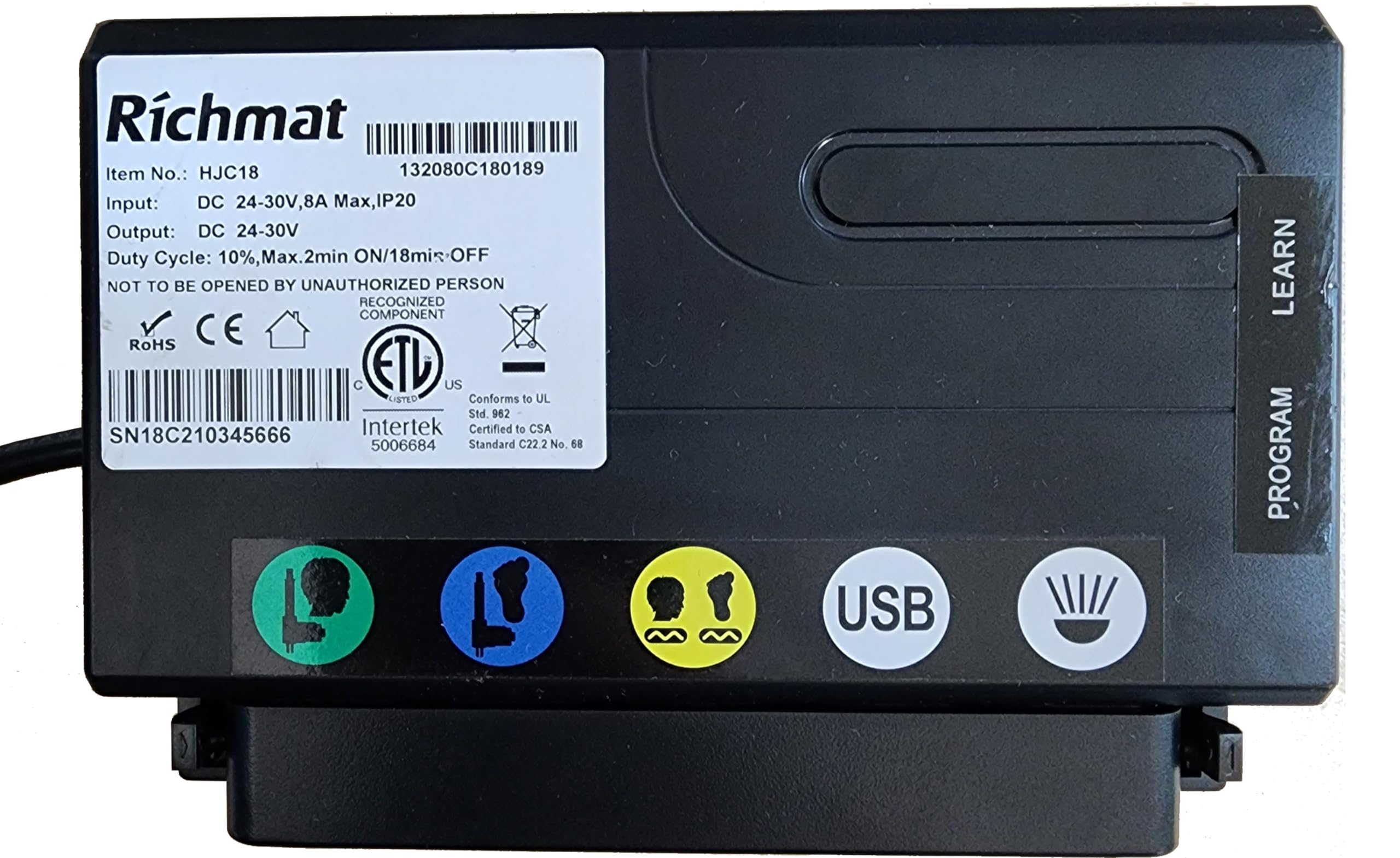 Amazon.com: Richmat Adjustable Bed Control Box Replacement Model HJC18 ...