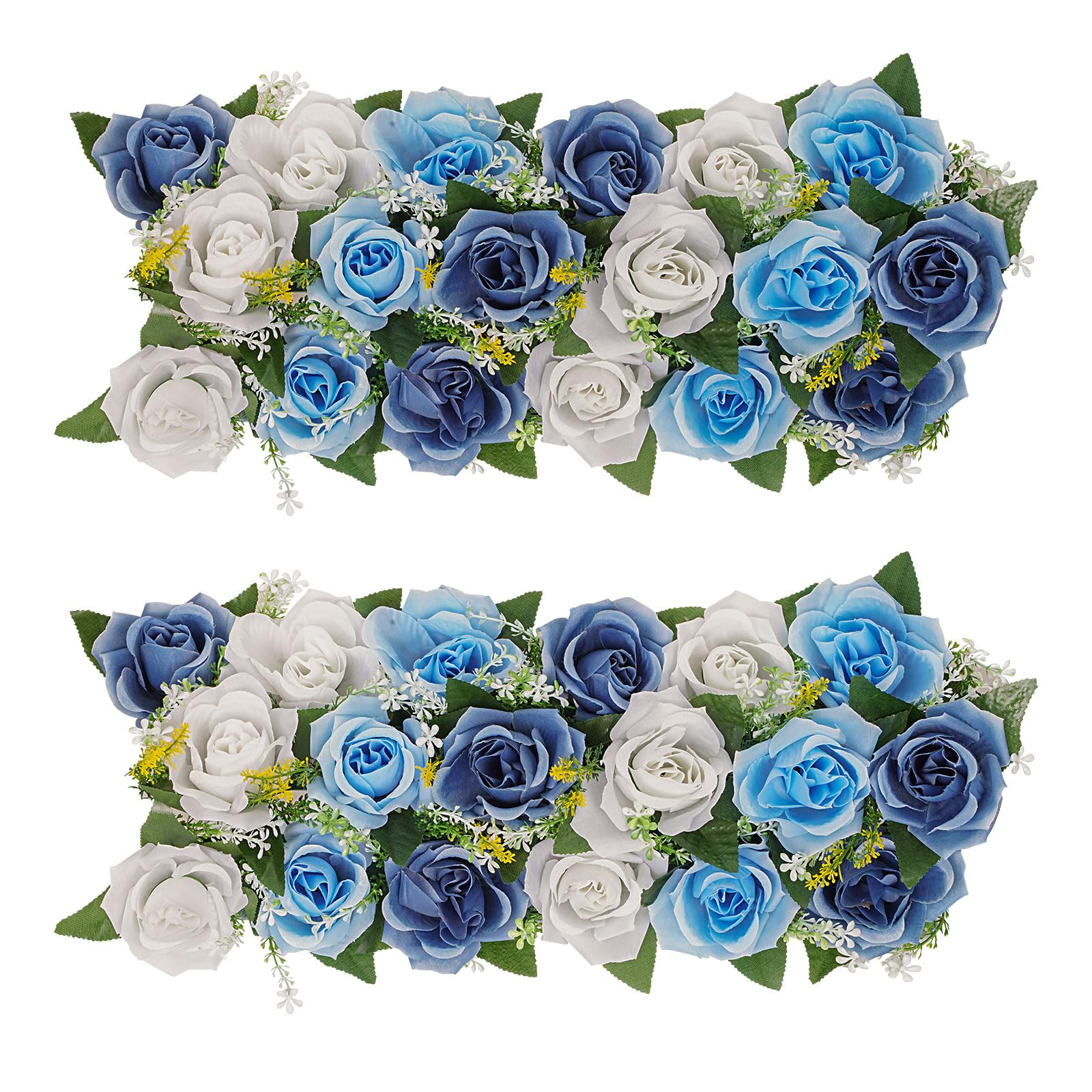 Amazon.com: Flauwwer Wedding Table Runner Flower Arrangement Artificial Flower Centerpiece 2 ...