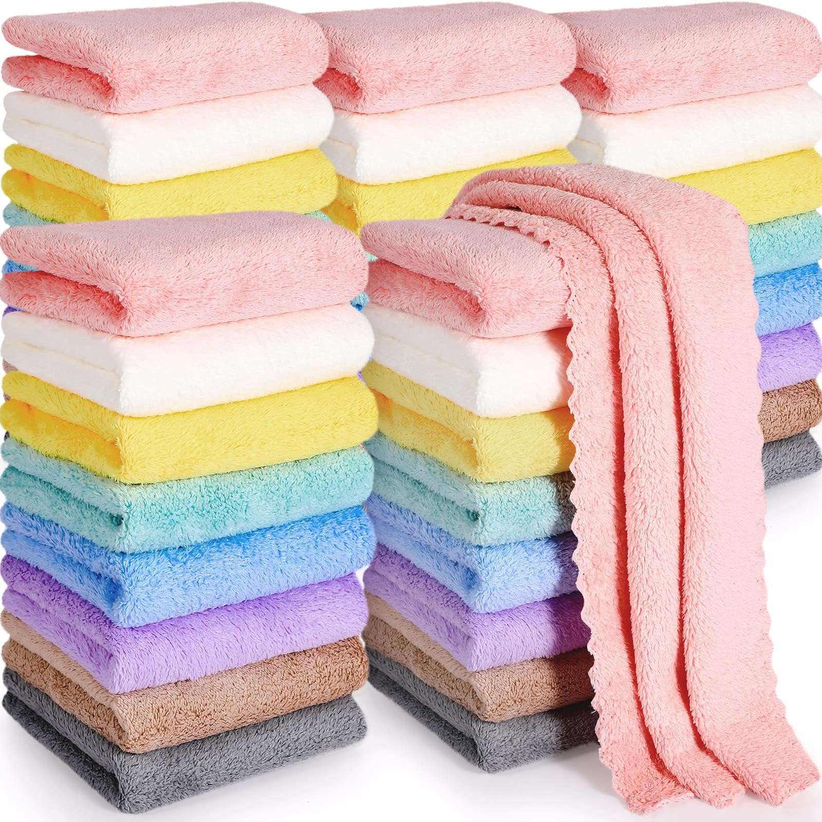 Amazon.com: Chumia 96 Pack Baby Washcloths Bulk 10 x 10 Inch Soft ...