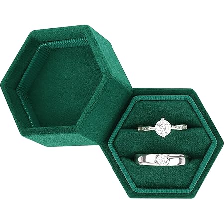 Amazon.com: DesignSter Hexagon Velvet Ring Box - Premium Gorgeous ...