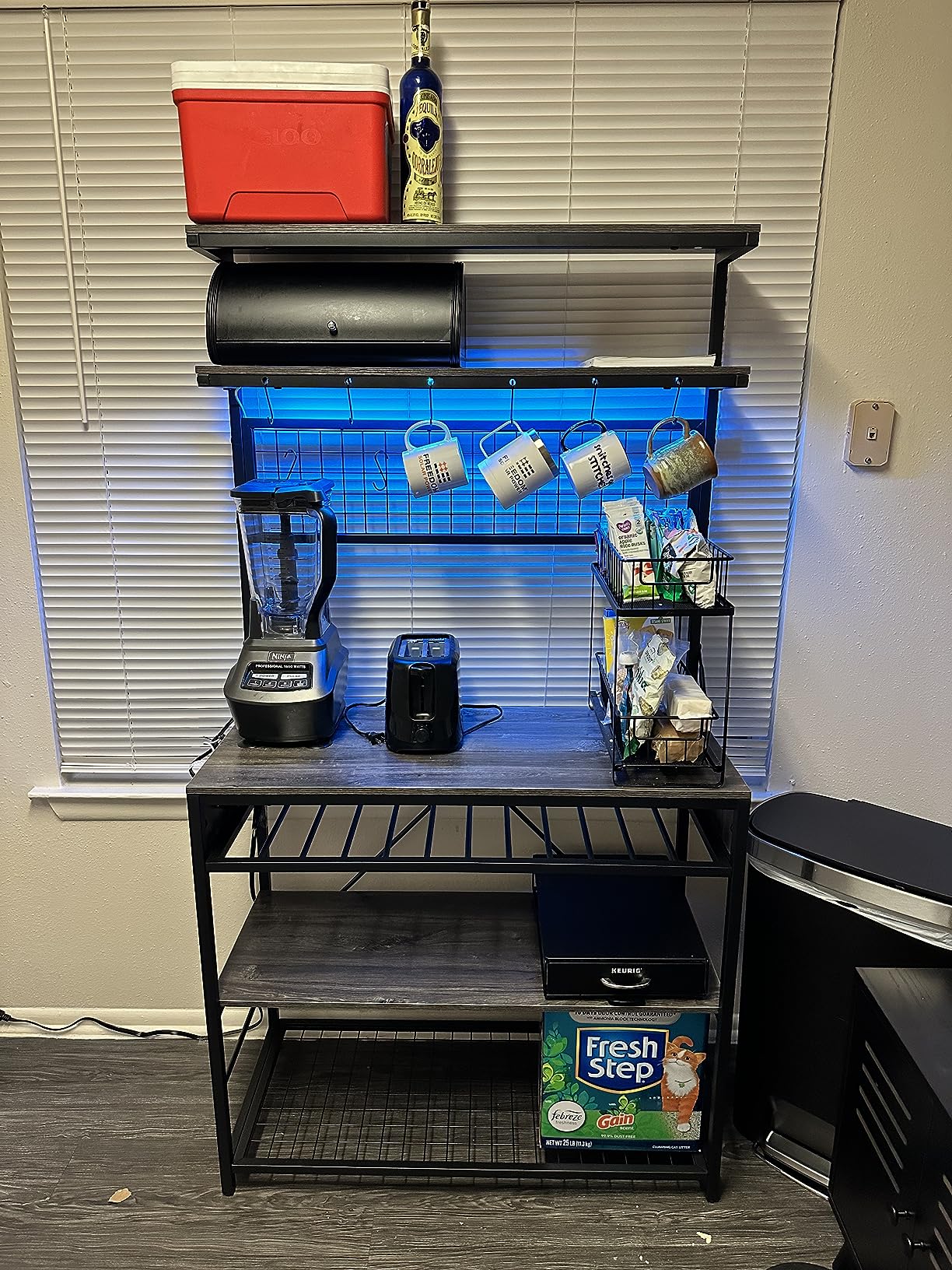 $22/mo - Finance Itaar Bakers Rack with Power Outlet, 6-Tier Coffee Bar ...