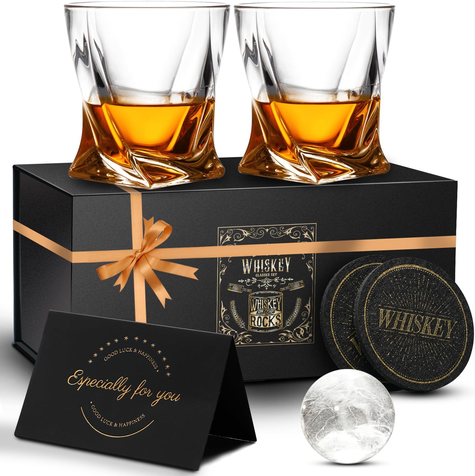 Amazon.com | DIOXADOP Old Fashioned Whiskey Glasses - 11 Oz Crystal ...