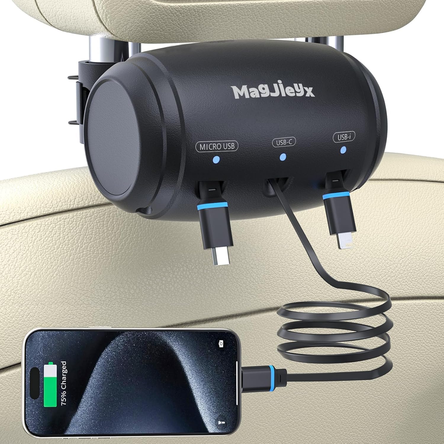 Amazon.com: MAGJIEYX Multi Retractable Car Charging Station Box, 3 in 1 ...