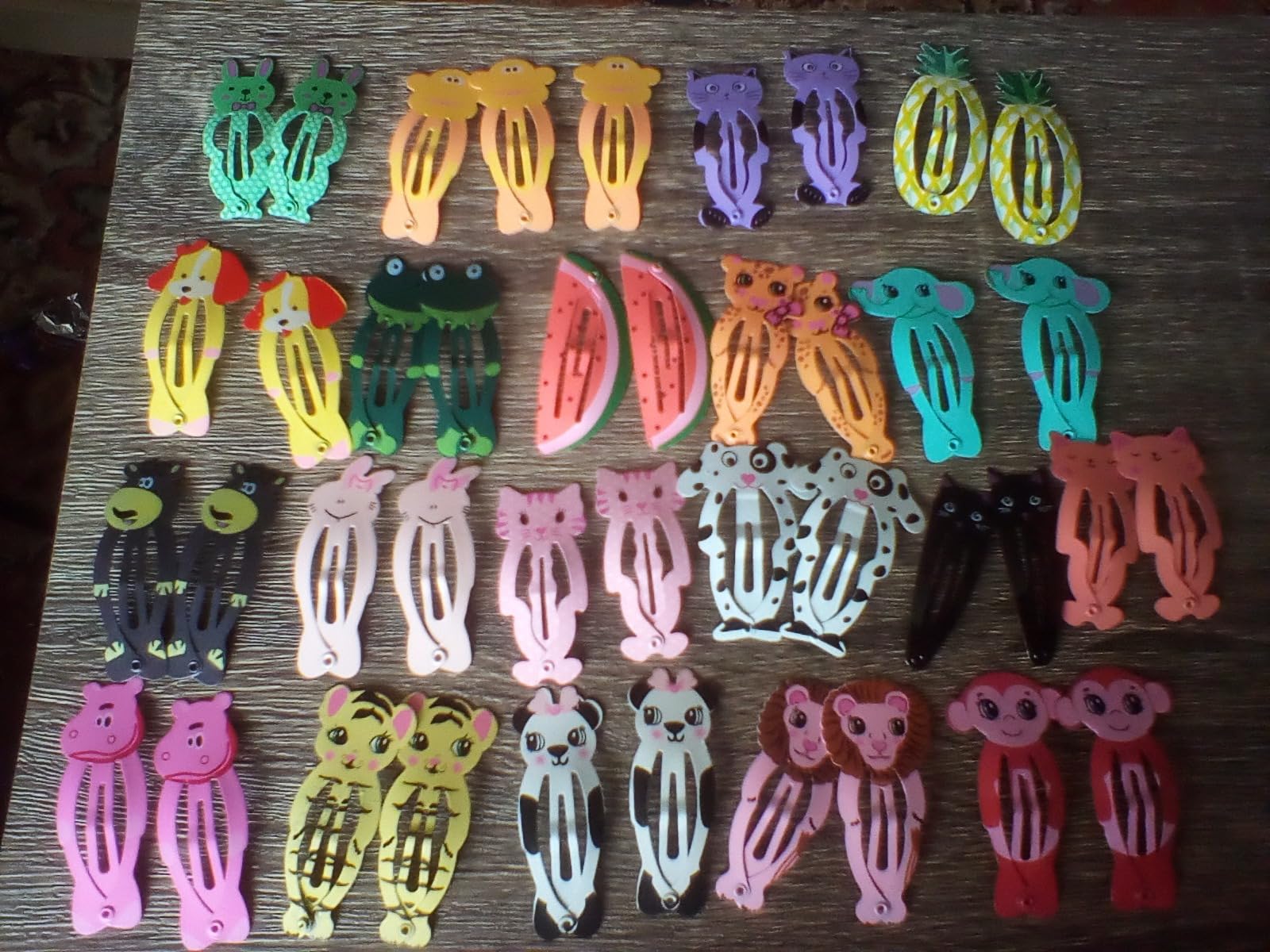 inSowni 40 Pack/20 Pairs Metal 2" Cute Cartoon Animal Snap Hair Clips ...