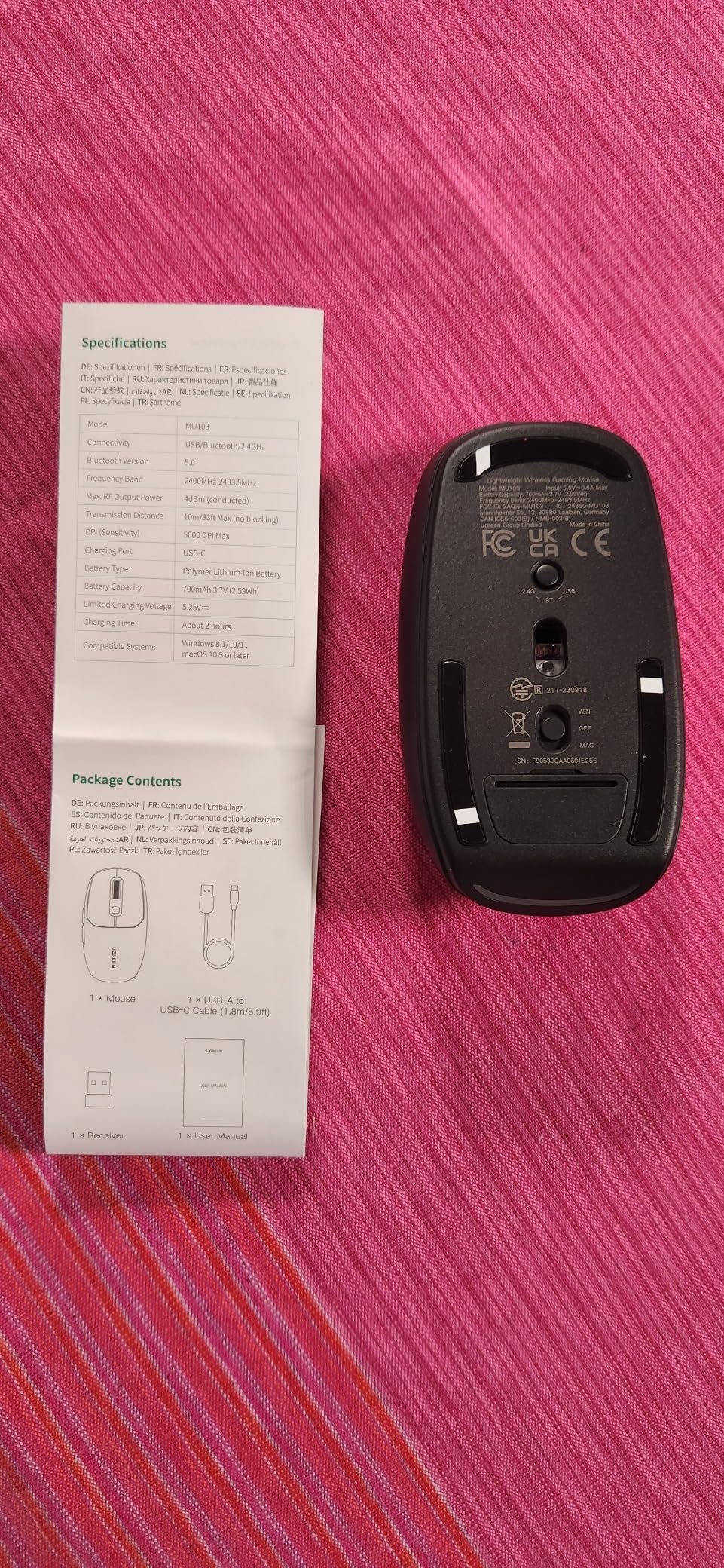 UGREEN Wireless Mouse Rechargeable Bluetooth 2.4G Gaming Mouse ...