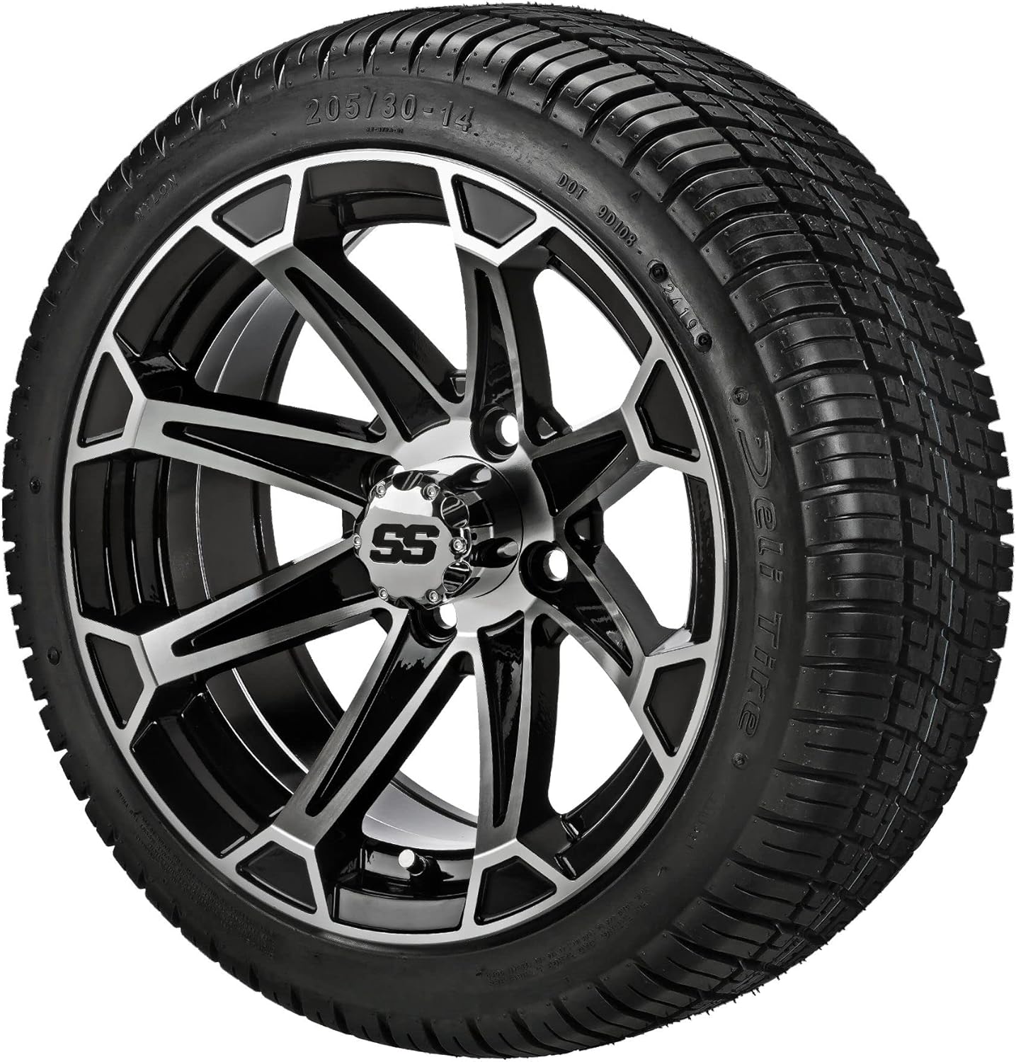 Amazon.com: RM Cart 14" Viking Black/Machined on 205/30-14 Deli Tires ...