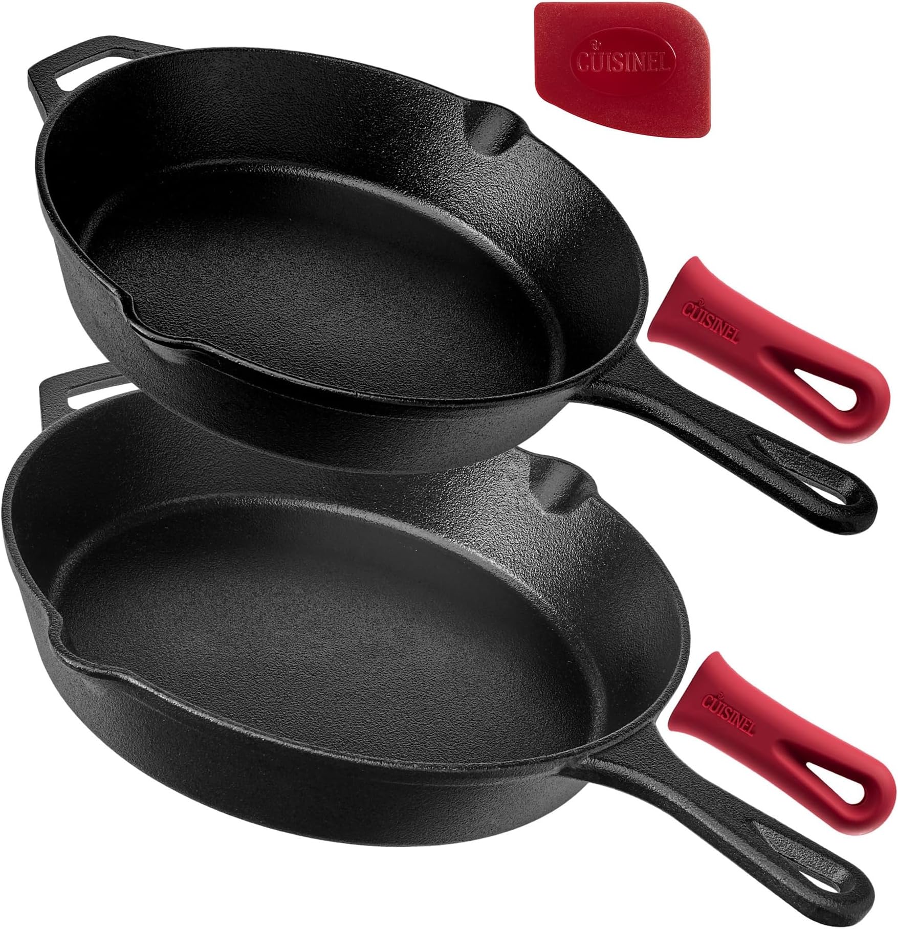 Lodge Vorgebranntes Gusseisen Pfanne mit Griff und Griffhalter, Rotes ...
