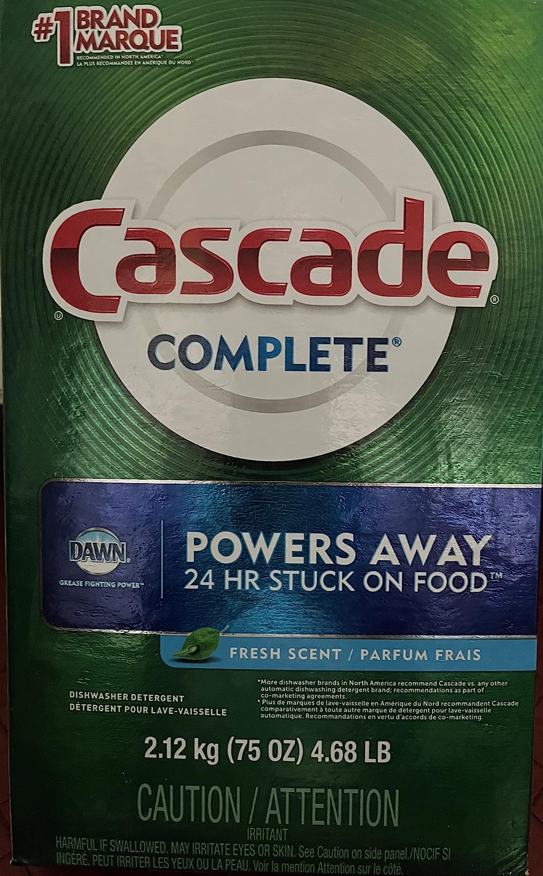 Amazon.com: Cascade Complete Powder All-in-1 Dishwasher Detergent - 75 ...
