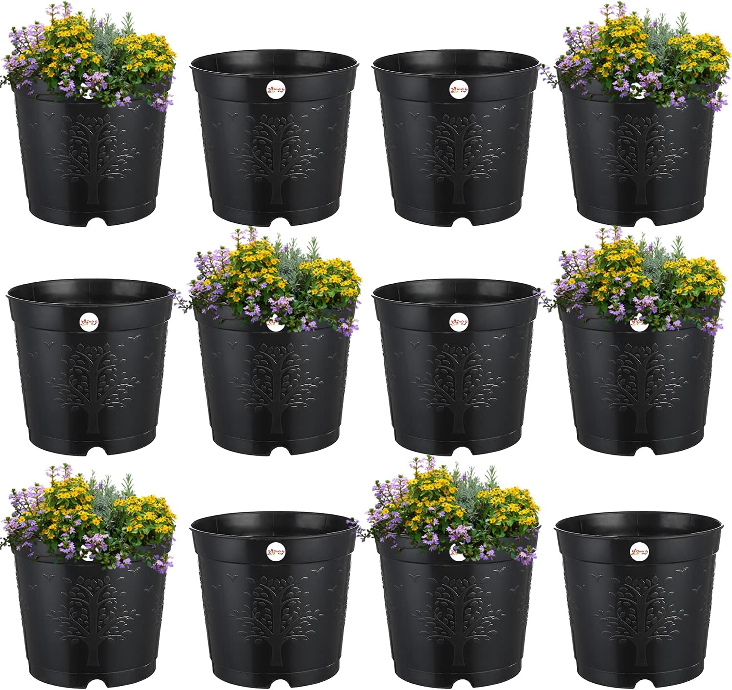 Sumit Greenery Heavy Duty Black Nursery Plant Pot Set - Pack of 10, 8 ...