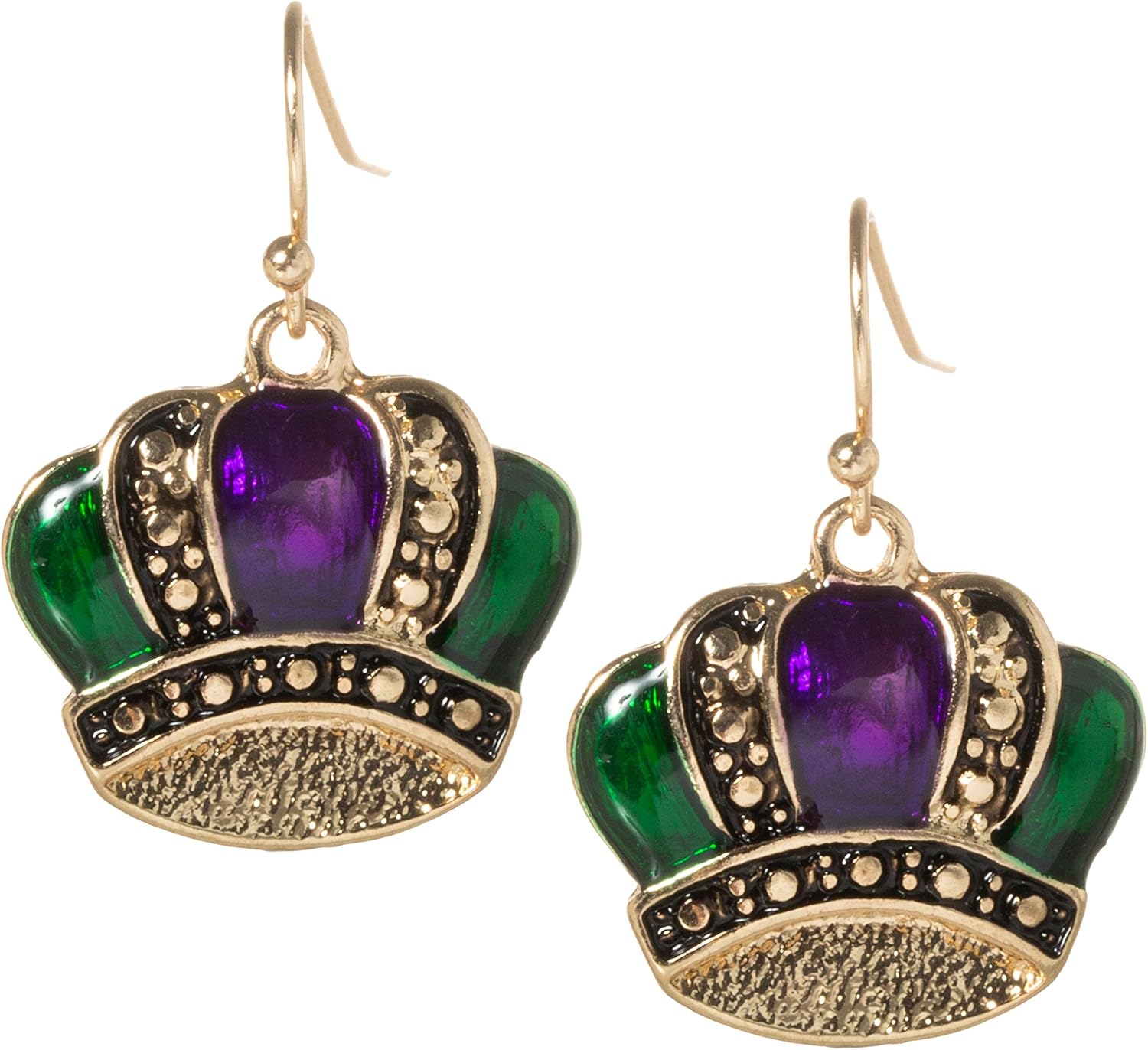 Amazon.com: Mardi Gras Crown Dangle Earrings : Clothing, Shoes & Jewelry