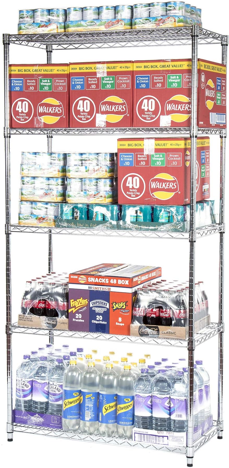 Racking Solutions HEAVY DUTY - Chrome Wire 5 Tier Shelving unit ...