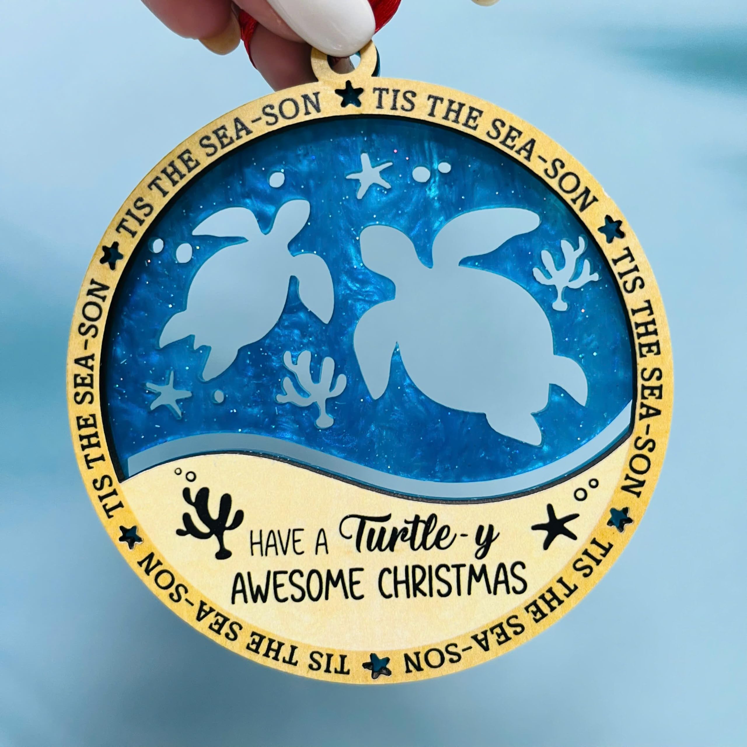 Amazon.com: Turtle Ornament, Turtle Christmas Ornament, Turtle ...