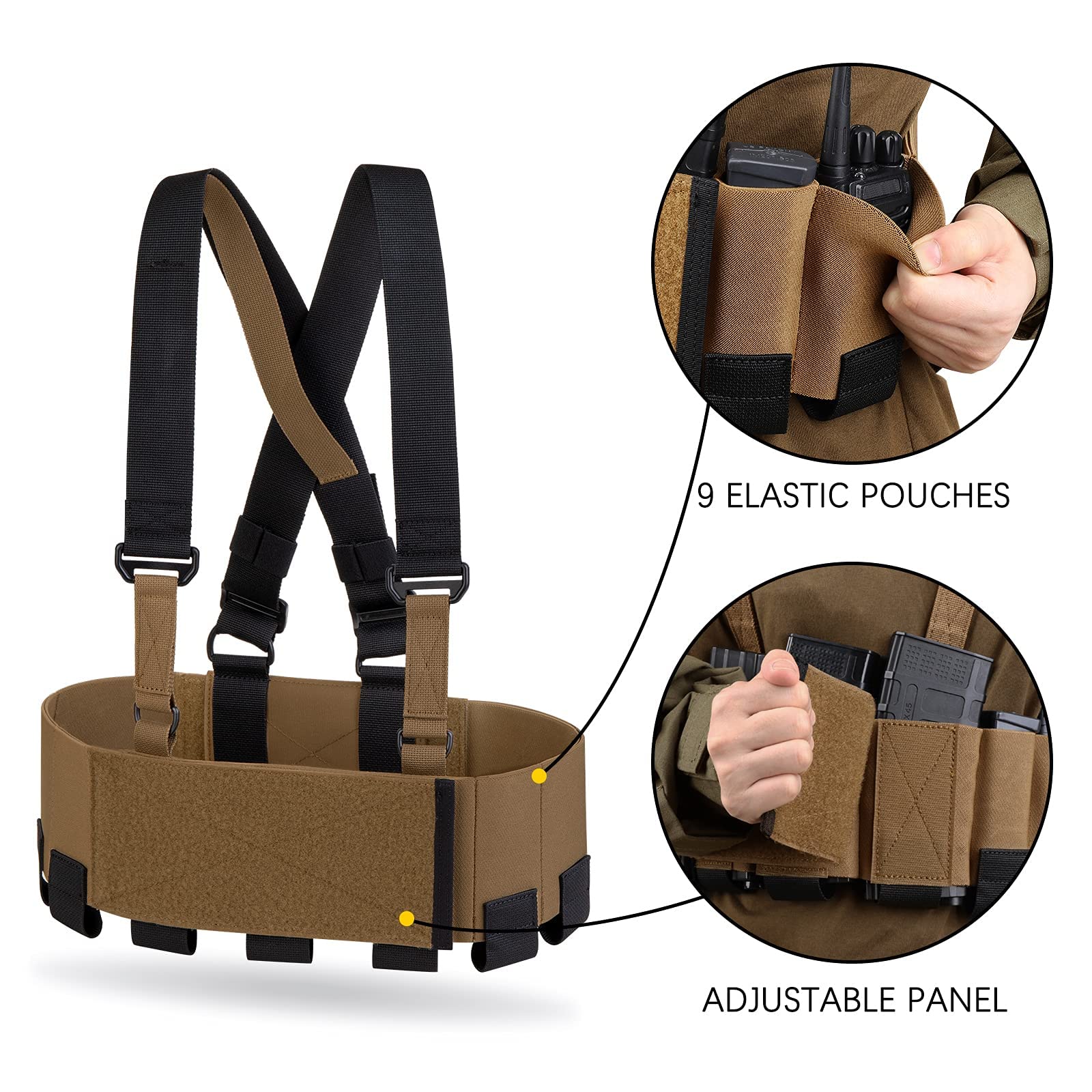 PETAC GEAR Tactical Elastic Chest Rig,Multicam Lightweight Vest, Low ...