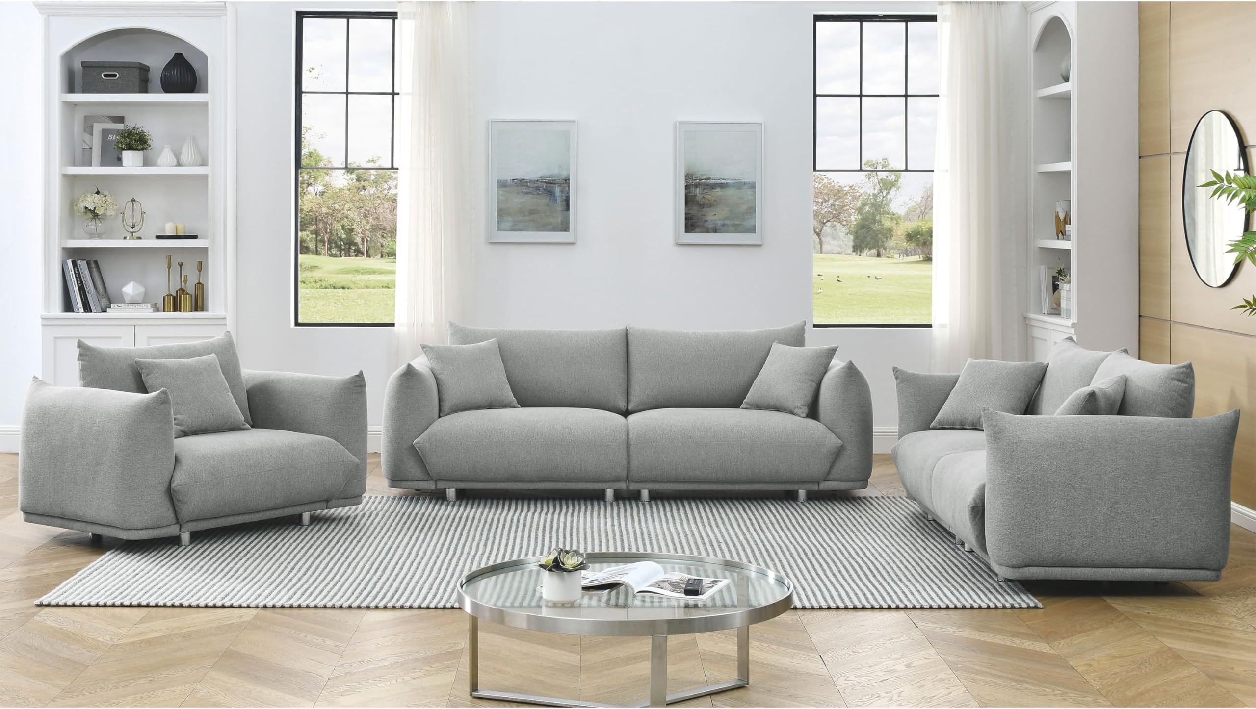 Amazon.com: Bellemave Cloud Sofa Set 3 Piece Living Room Furniture Sets ...