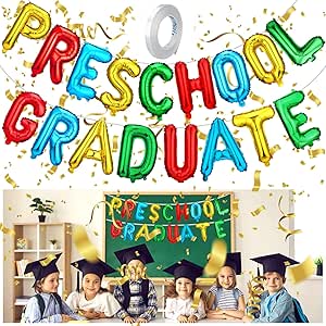 Amazon.com: Kindergarten Grad Colorful Balloons Preschool Graduate ...
