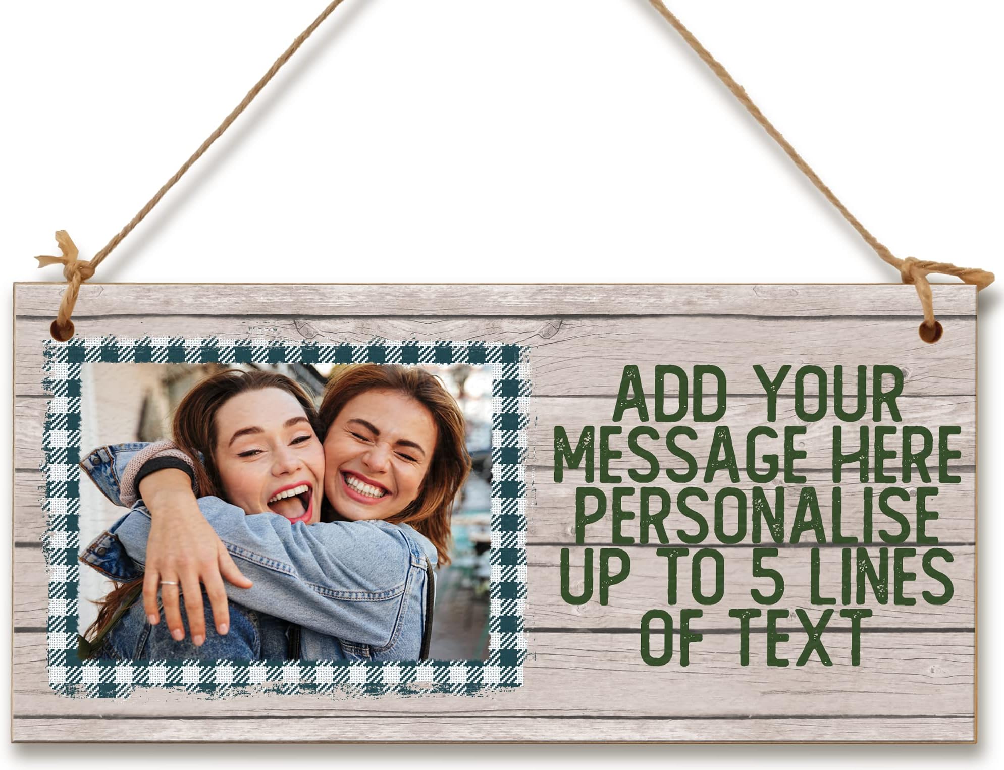 Personalised Wooden Plaque with Photo Add Your Own Message Friendship ...