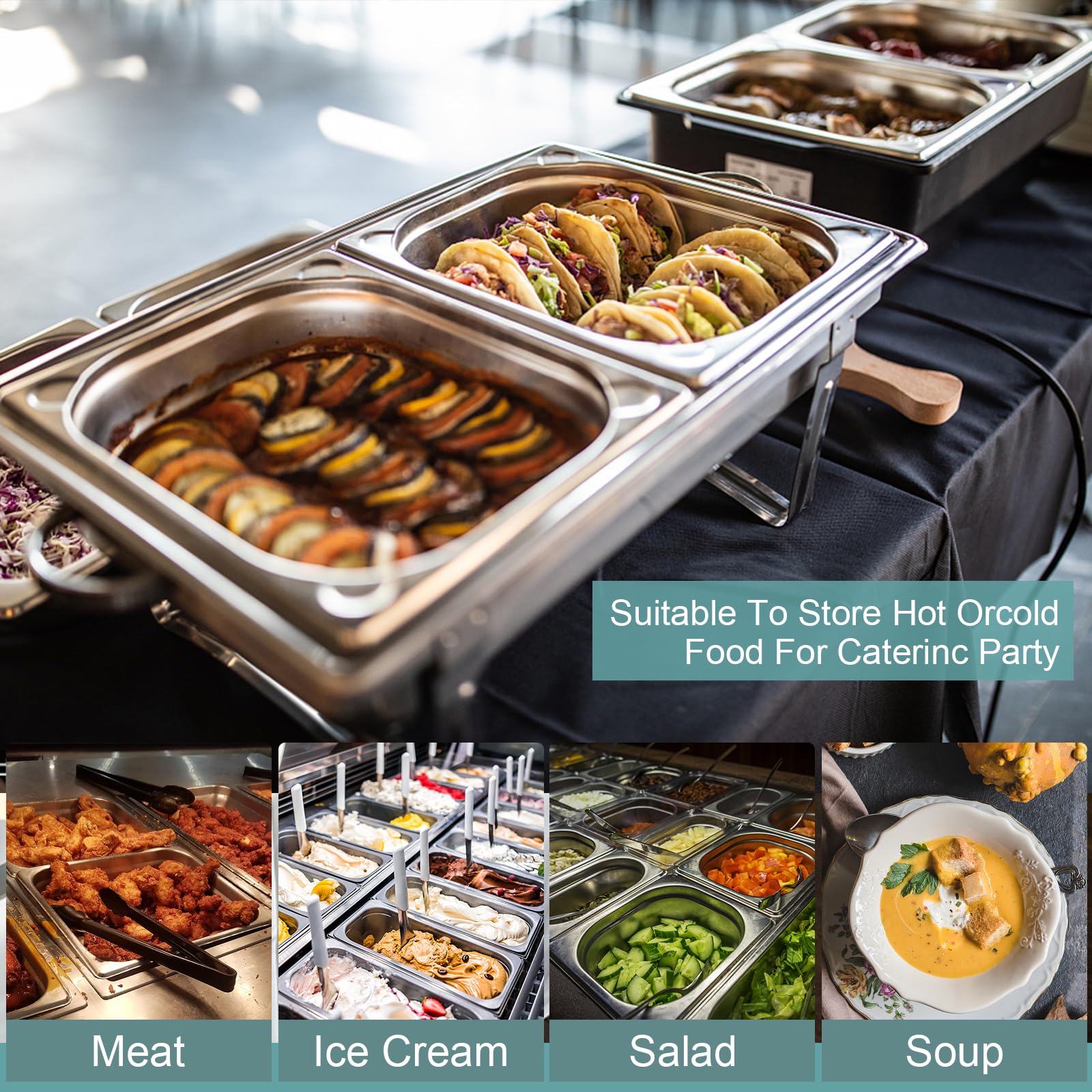 Snapklik.com : 2 Pack Hotel Pans,1/6 Size 4 Deep,Anti-Jamming Steam Pan ...