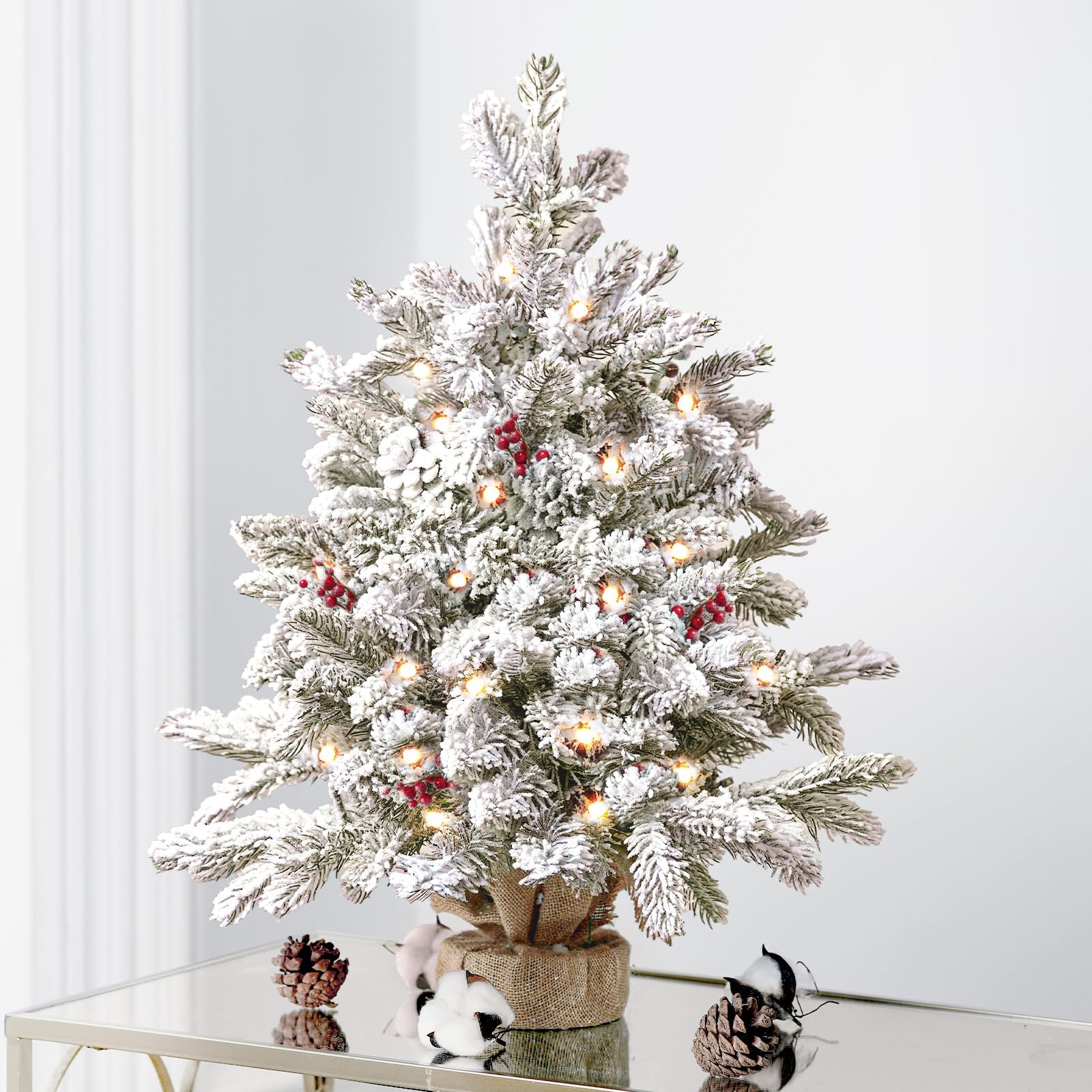 Amazon.com: 6 Pcs Tabletop Snow Mini Christmas Tree Artificial Mini ...