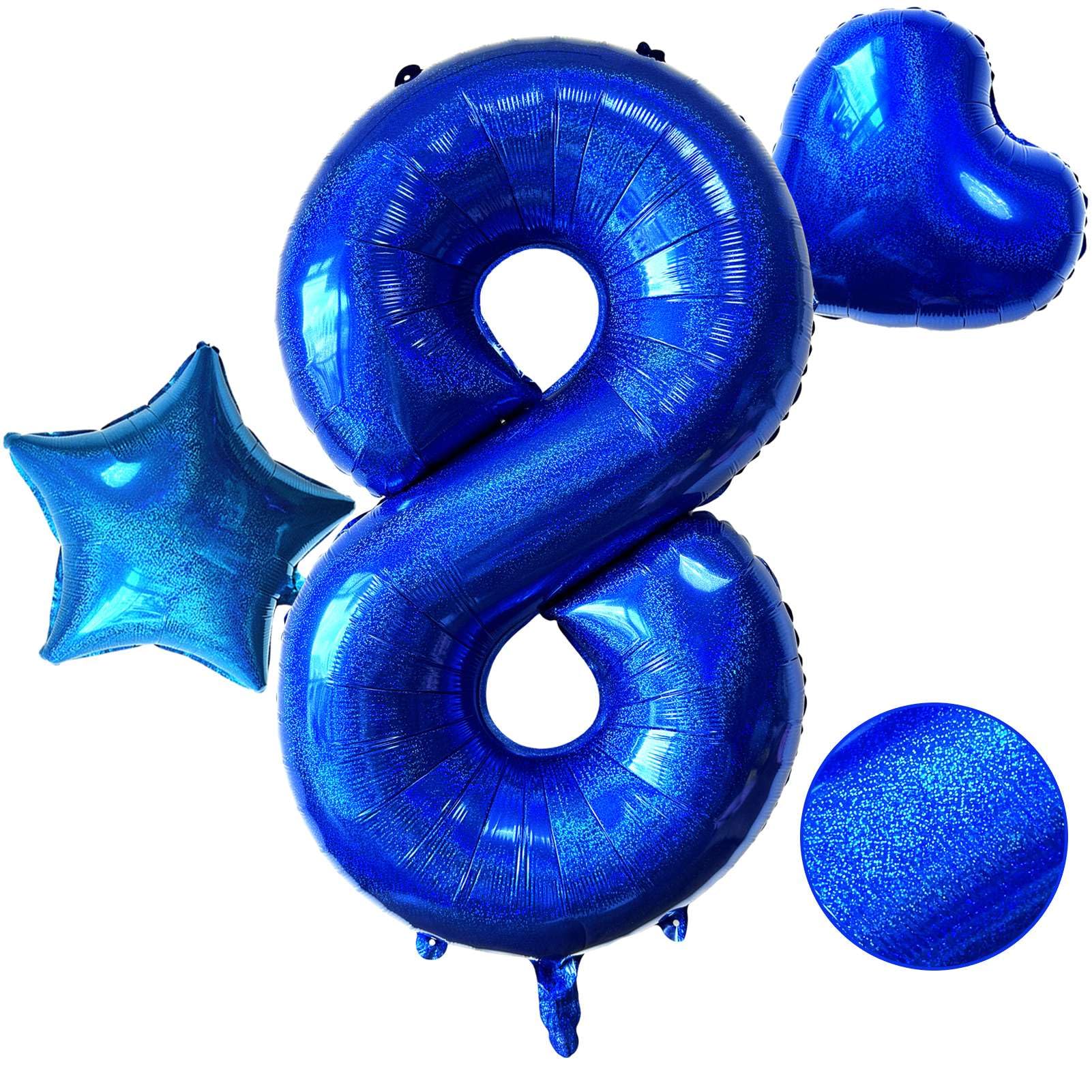 Amazon.com: Blue Number 8 Balloons 40 Inch Giant Laser Navy Blue 8 ...