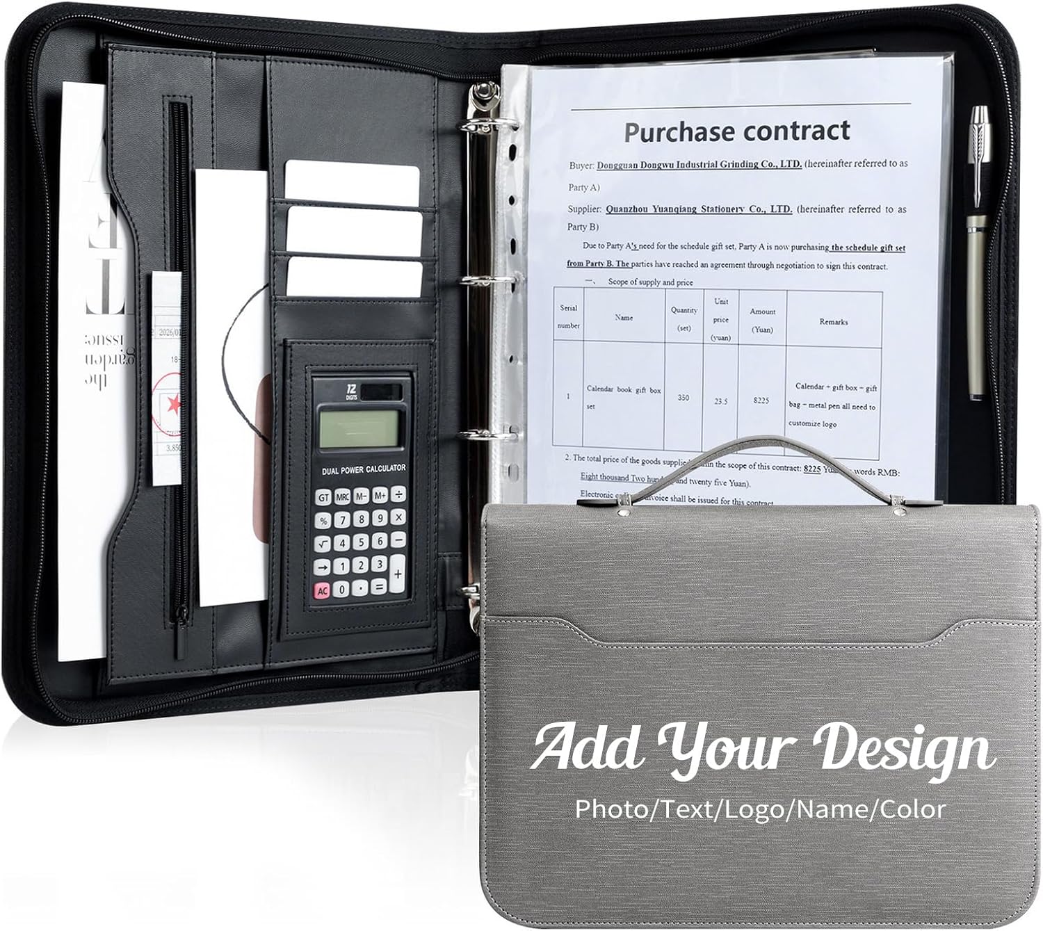 Amazon.com : Personalized Padfolio with Zippered All-in-One, Design ...