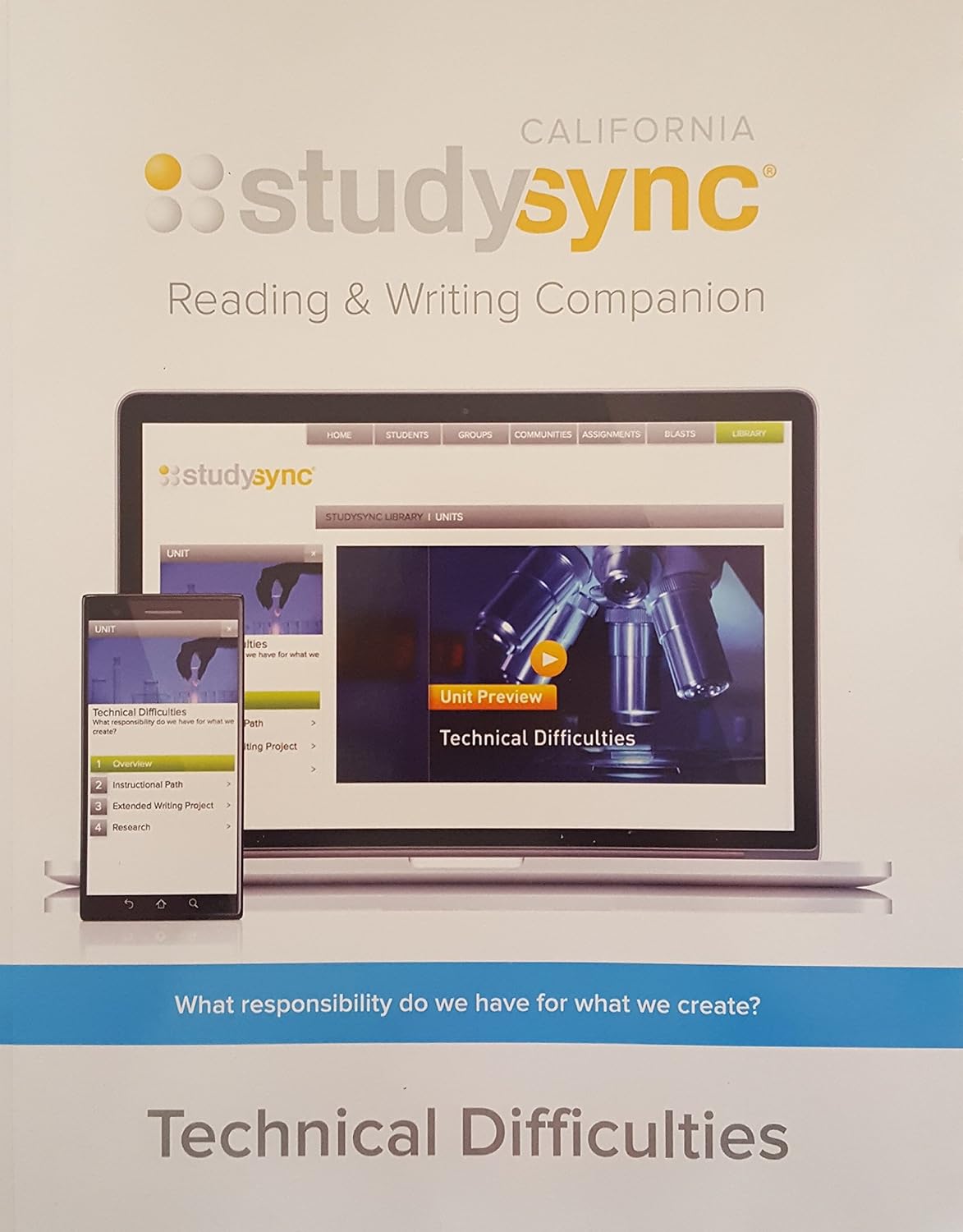 Study Sync, Reading and Writing Companion, Grade 10, Unit 3: Technical ...