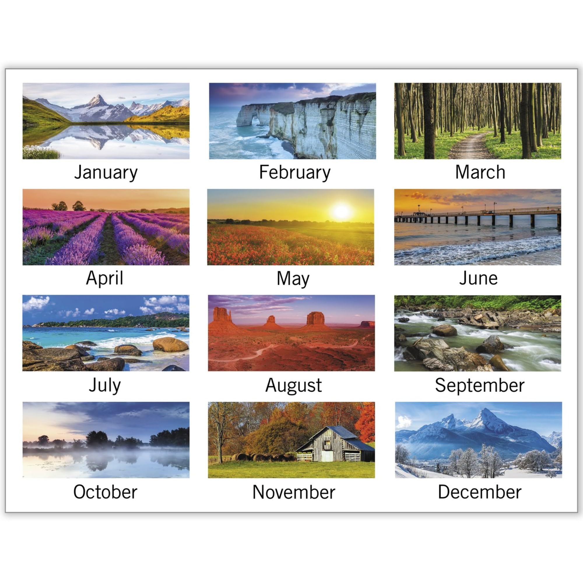 Snapklik.com : 2025 AT-A-GLANCE Panoramic Landscape Monthly Desk Pad