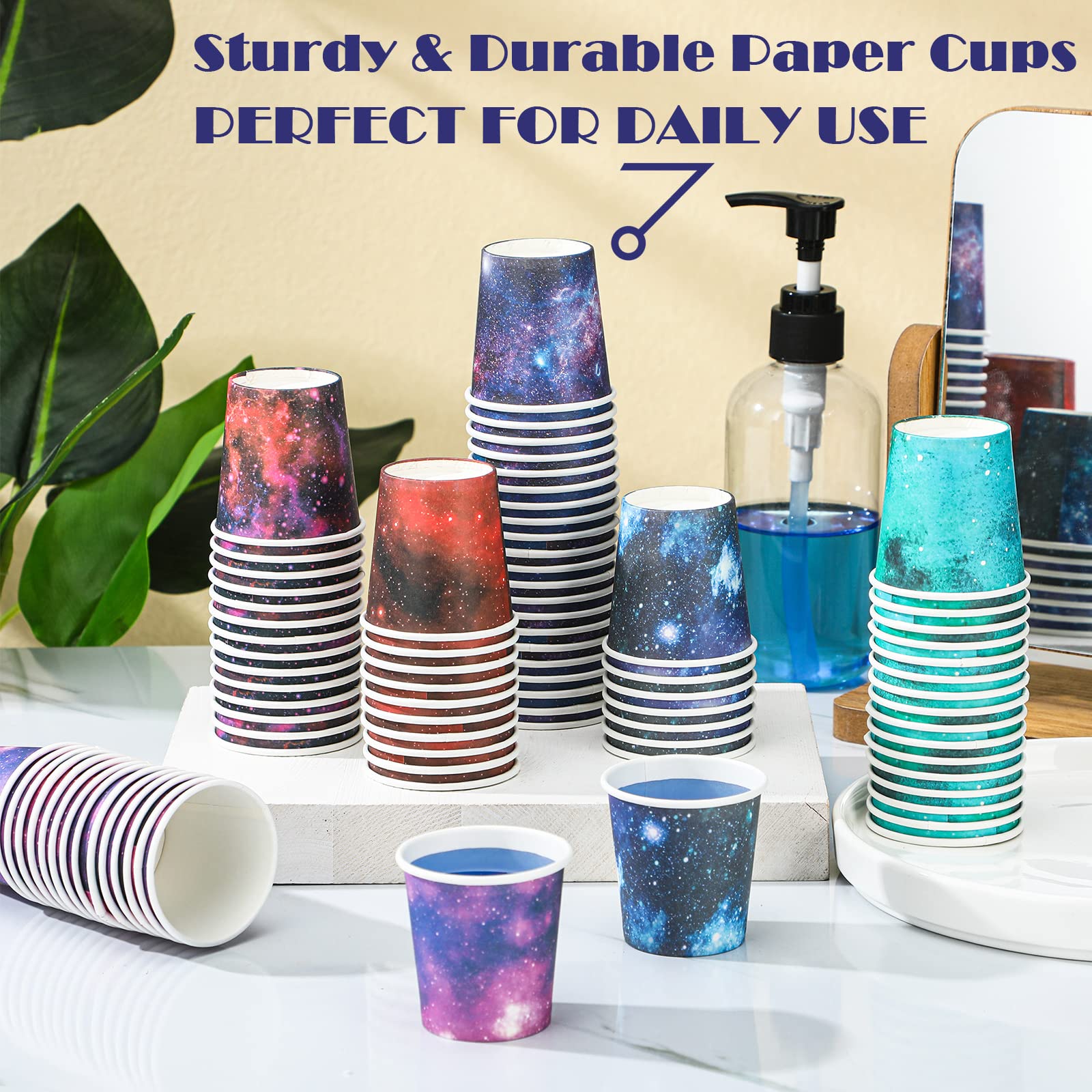 600 Pcs Disposable Paper Cups 3oz Starry Sky Bathroom Cups Small ...