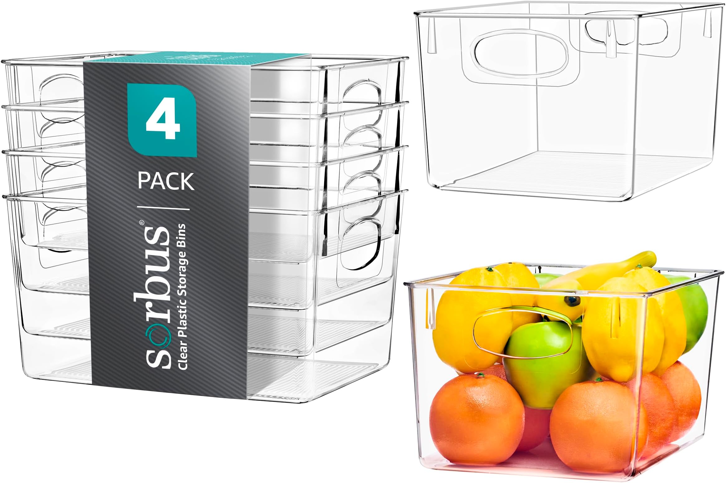 Amazon.com: ClearSpace Clear Plastic Storage Bins – XL 8 Pack Perfect ...